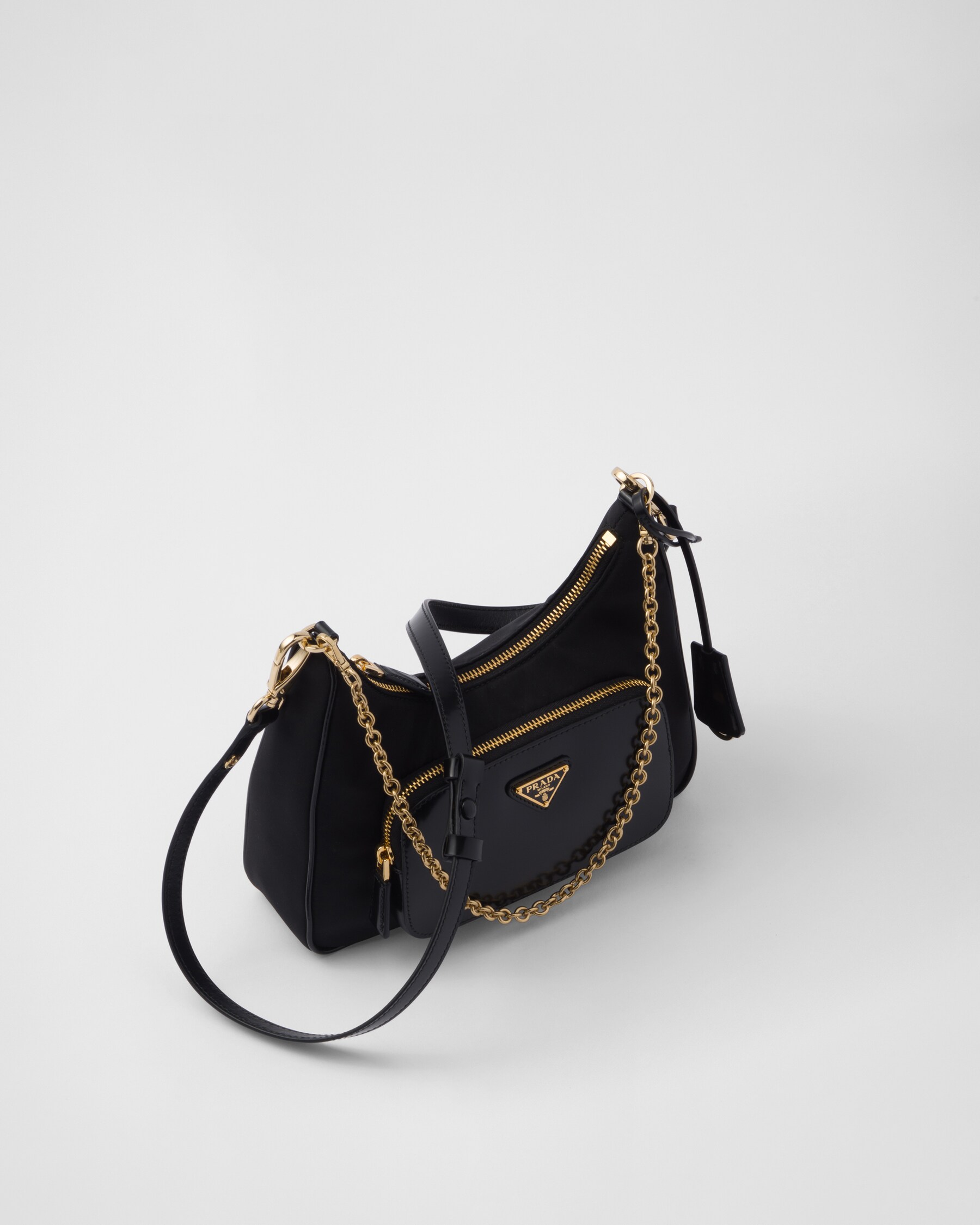 Black Re-nylon And Brushed Leather Mini-bag | PRADA