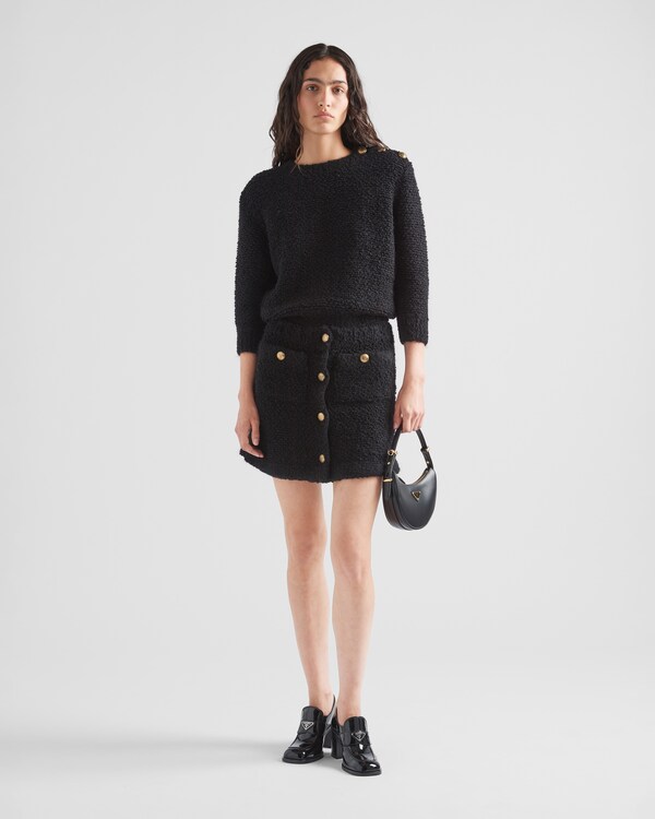 Black Prada Arqué Leather Mini Shoulder Bag | PRADA