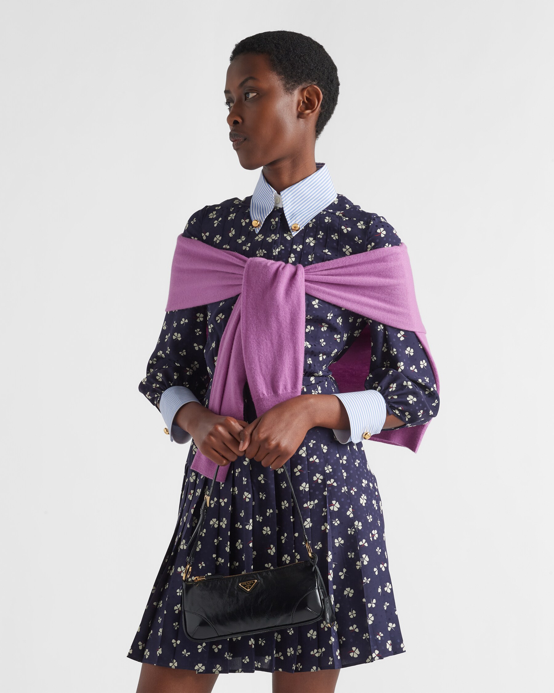 Black Prada Re-edition 2002 Small Leather Shoulder Bag | PRADA