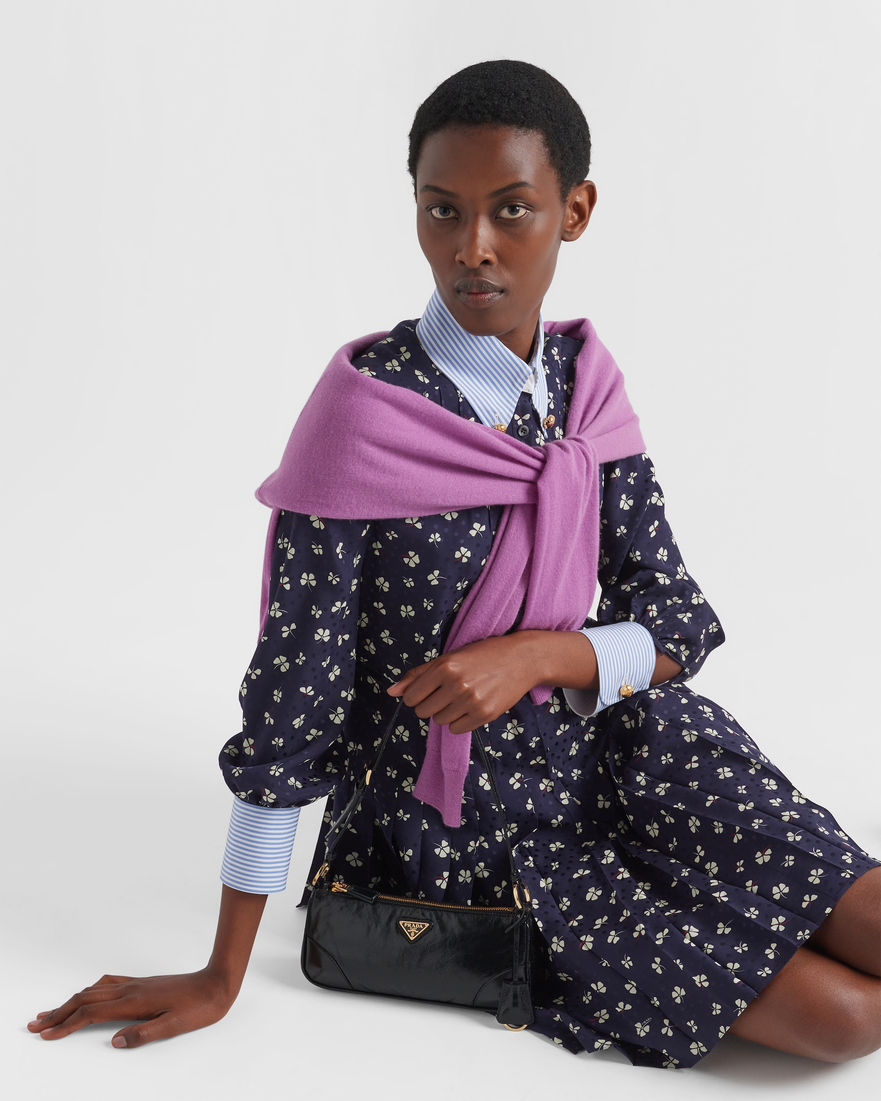 Black Prada Re-edition 2002 Small Leather Shoulder Bag | PRADA