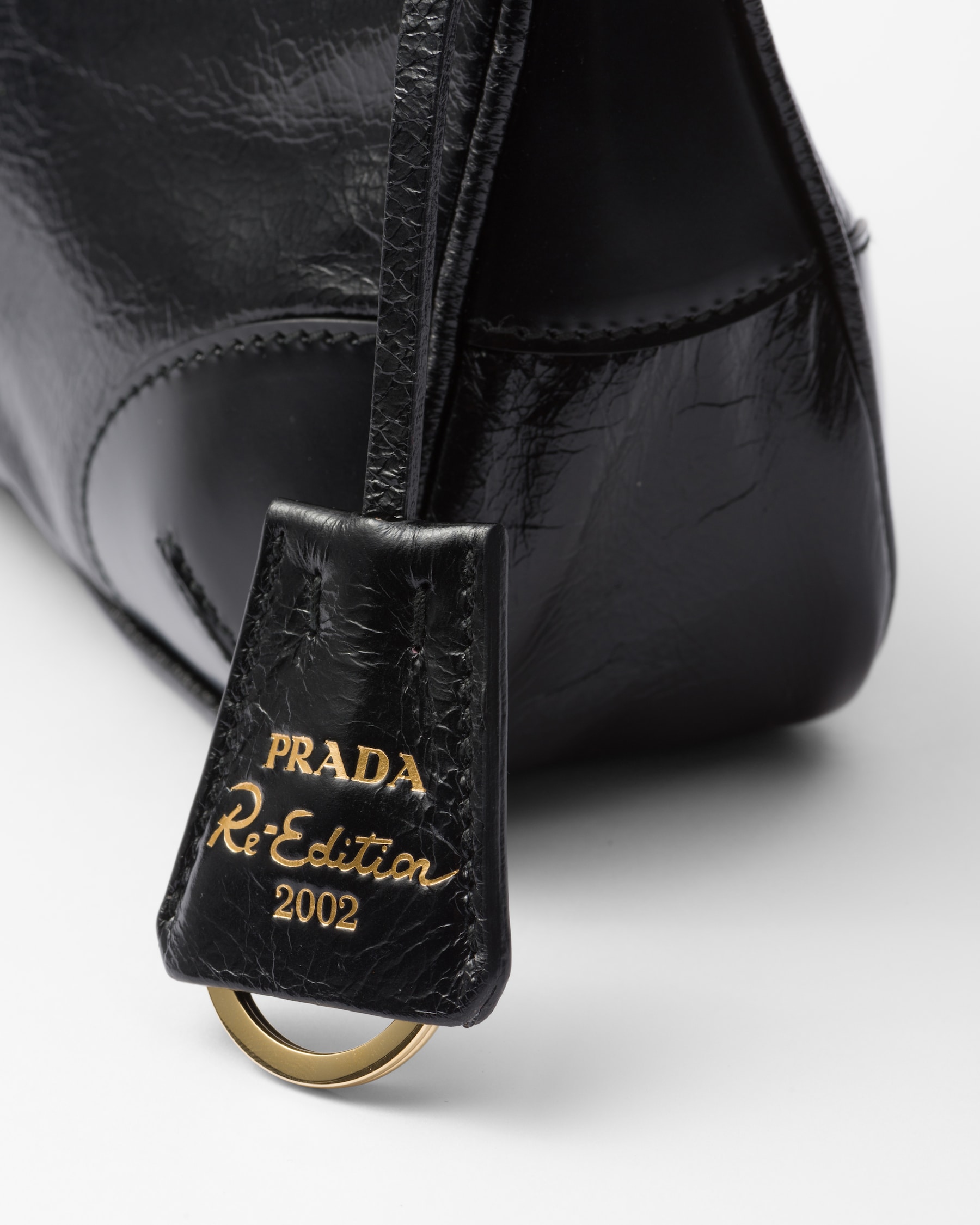 Black Prada Re-edition 2002 Small Leather Shoulder Bag | PRADA