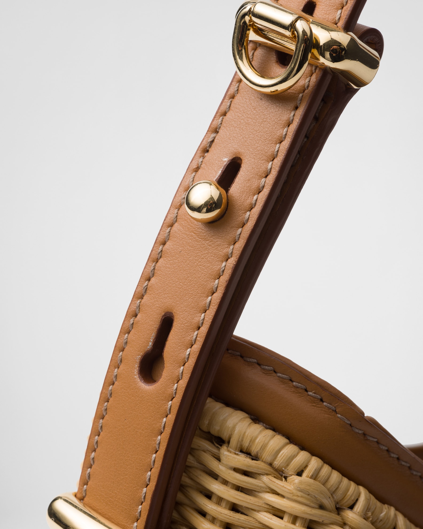 Natural Wicker And Leather Prada Arqué Bag | PRADA