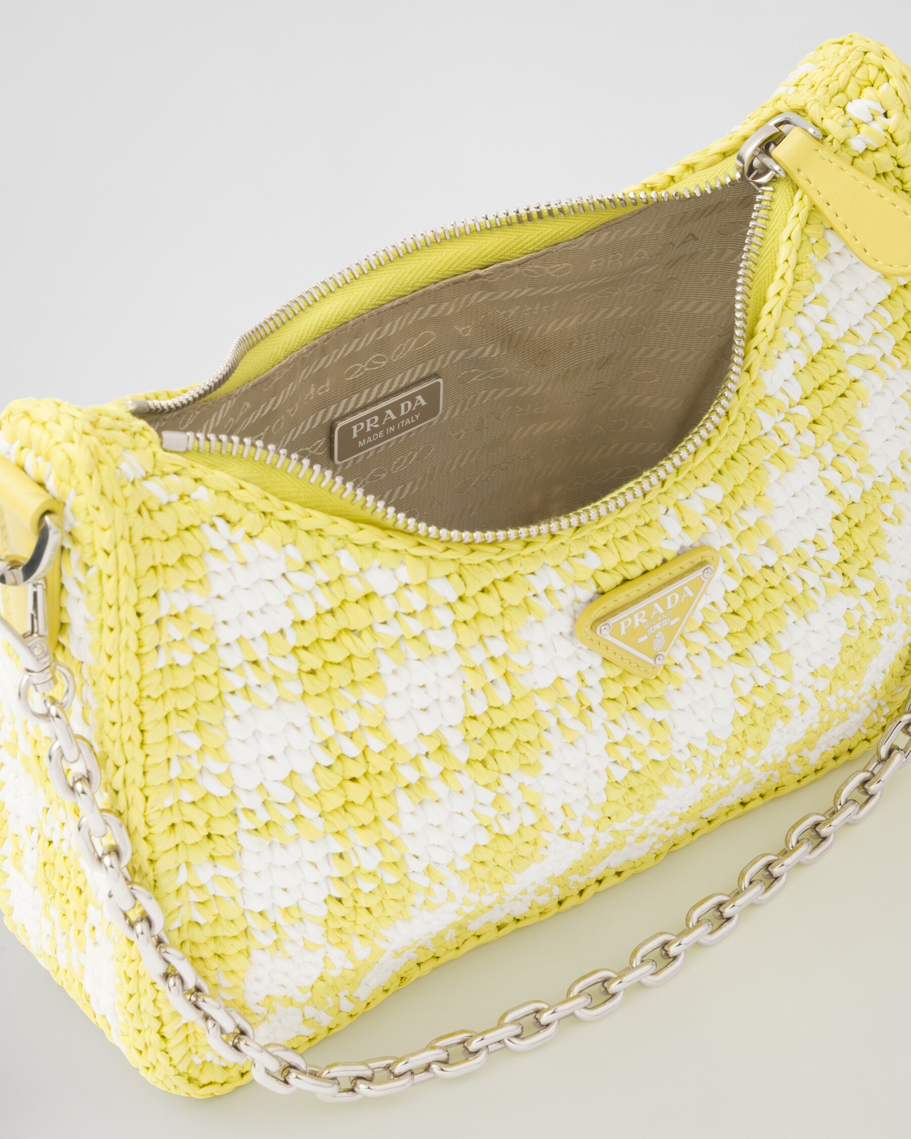 Citron Yellow Prada Re-edition Crochet Mini-bag | PRADA