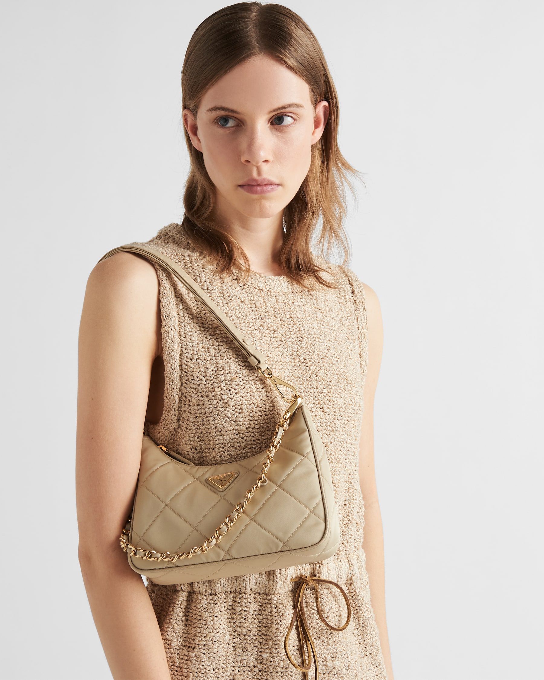 Desert Beige Prada Re-edition 1995 Chaîne Re-nylon Mini-bag | PRADA