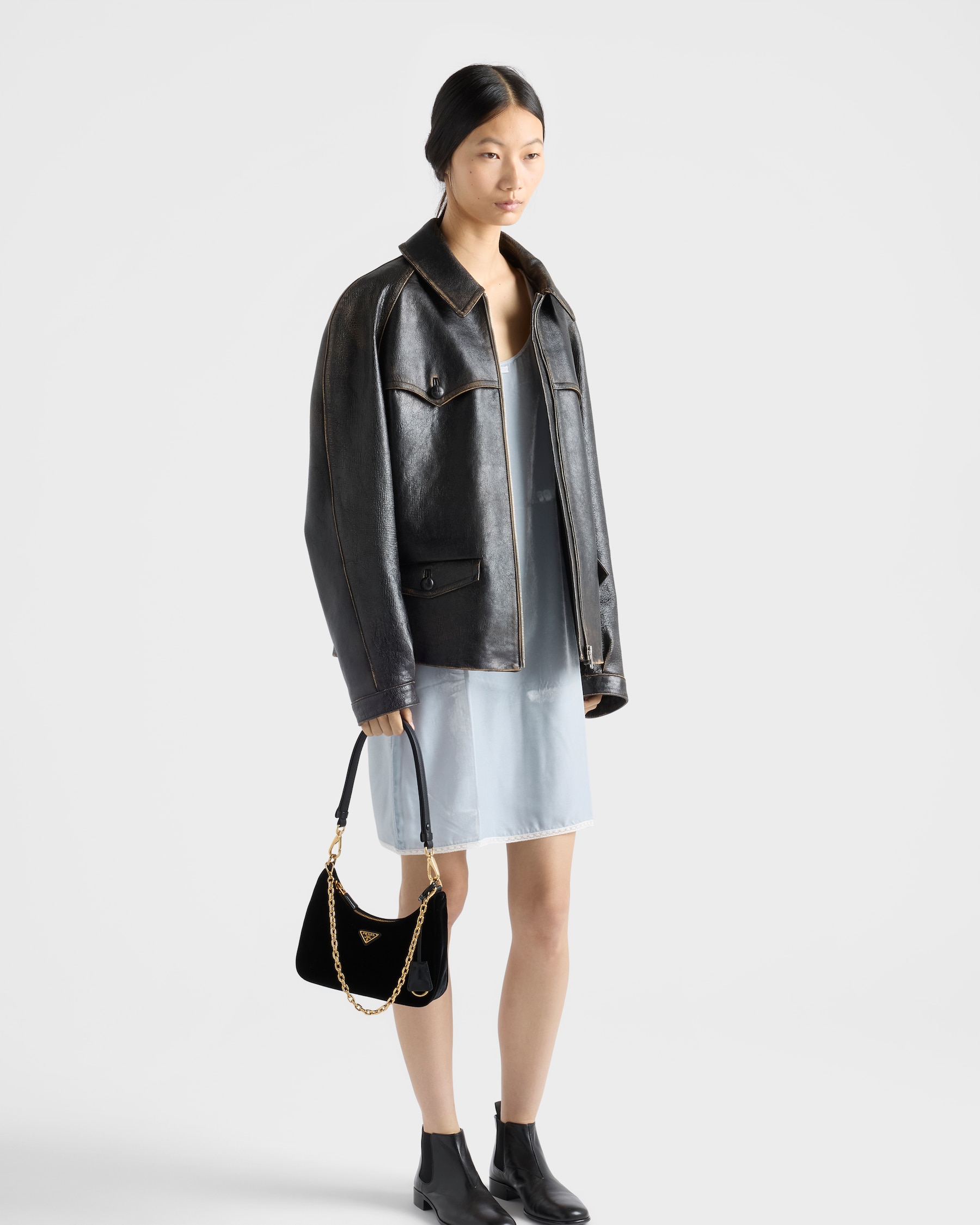 Black Prada Re-edition Velvet Mini-bag | PRADA