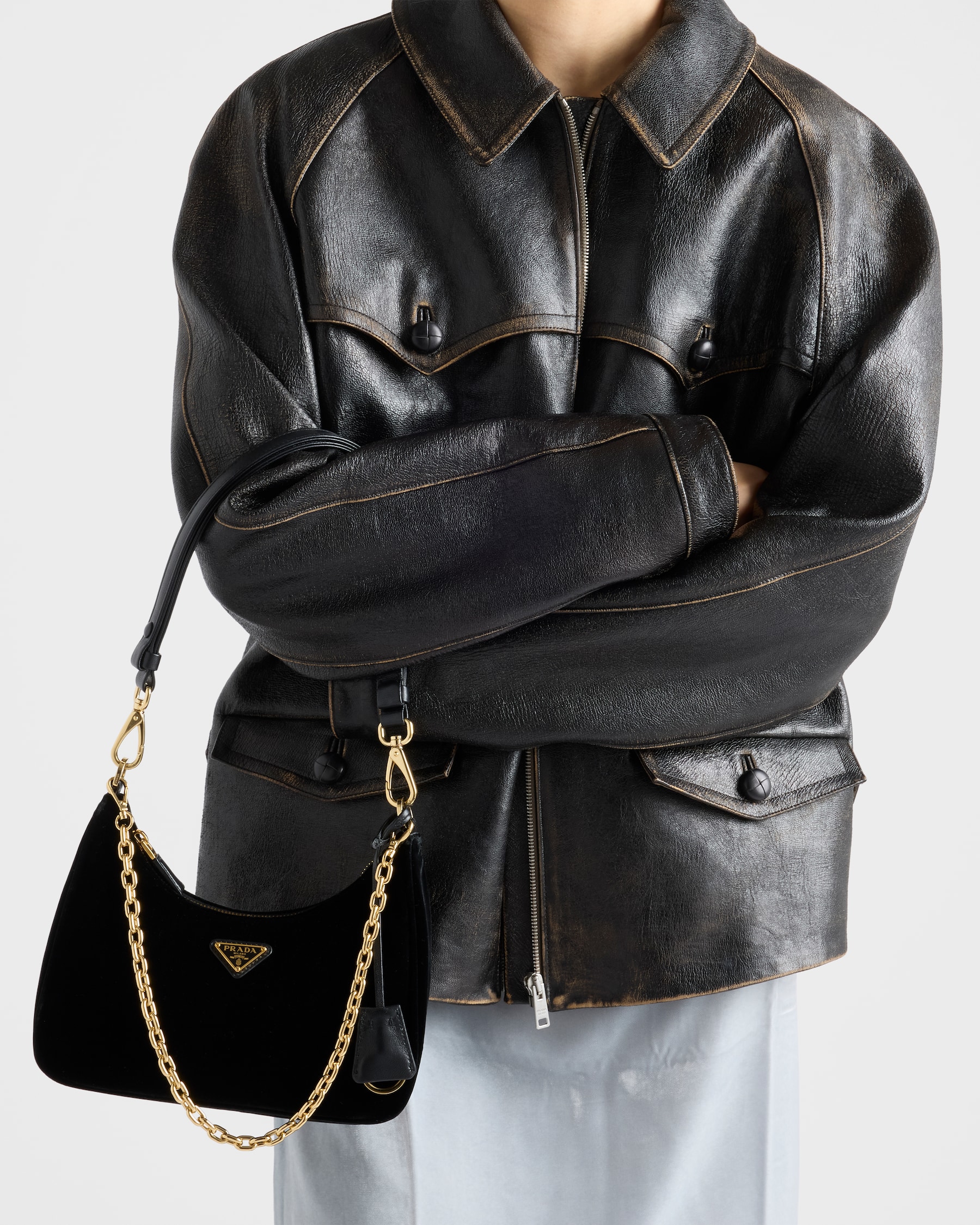 Black Prada Re-edition Velvet Mini-bag | PRADA
