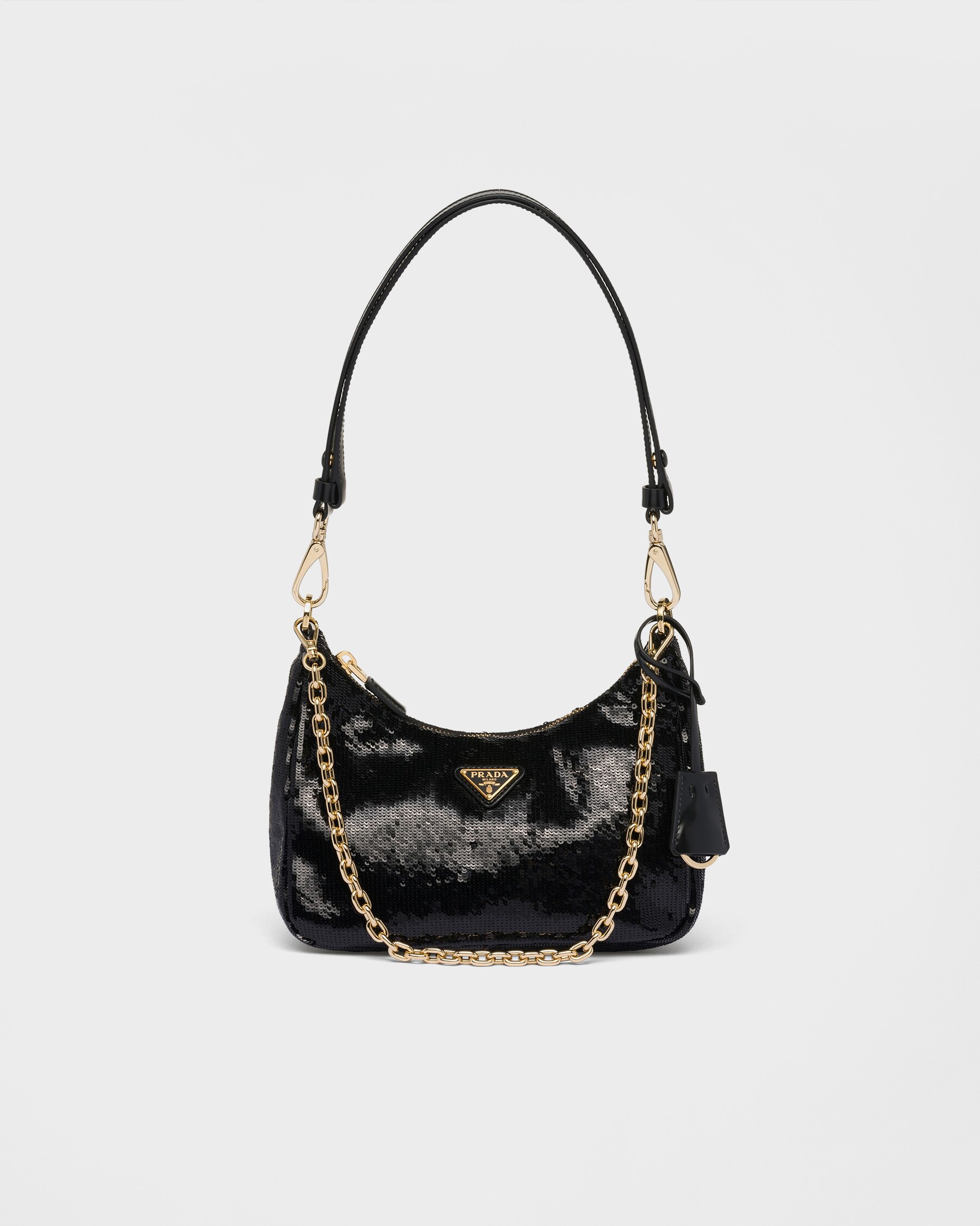Black Prada Re-edition Re-nylon And Sequin Mini-bag | PRADA