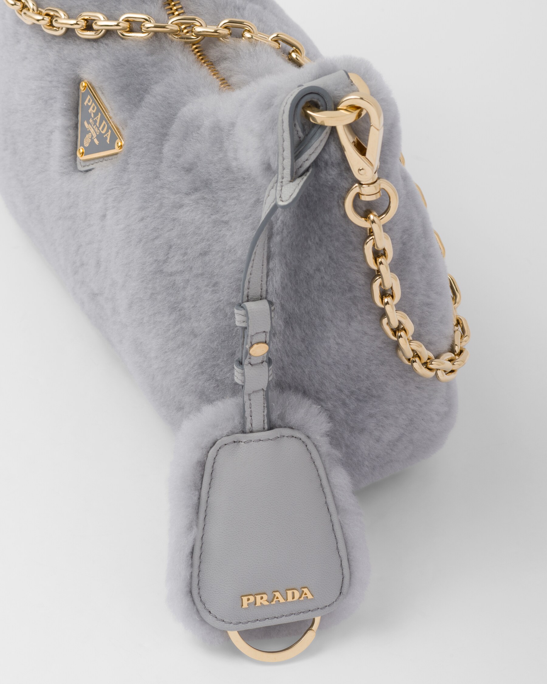 Cornflower Prada Re-edition Shearling Mini-bag | PRADA