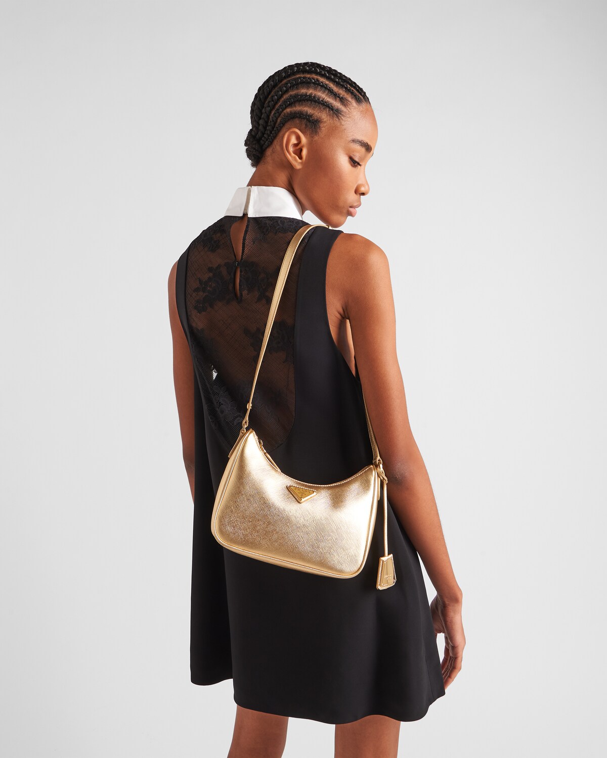 Platinum Prada Re-edition Saffiano Leather Mini-bag | PRADA