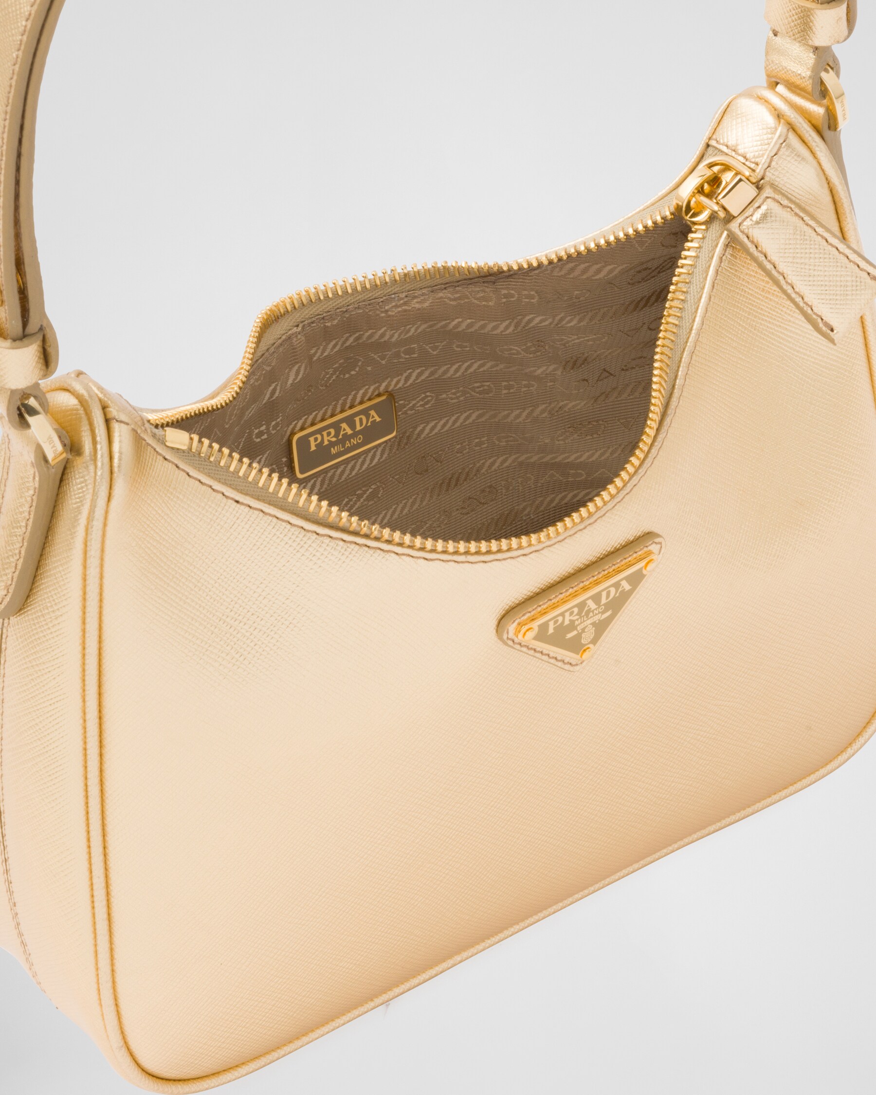 Platinum Prada Re-edition Saffiano Leather Mini-bag | PRADA