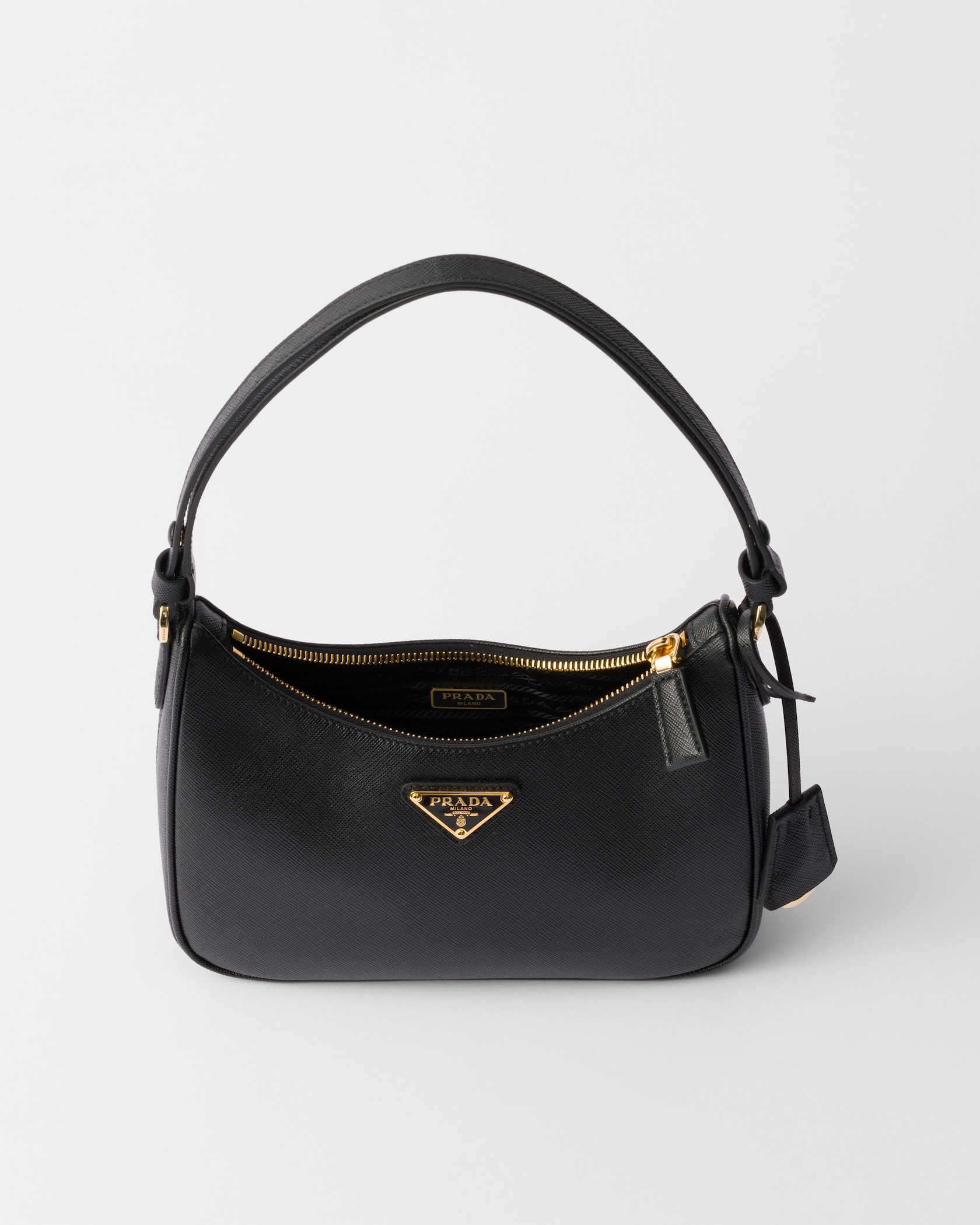 Black Prada Re-edition Saffiano Leather Mini Bag | PRADA