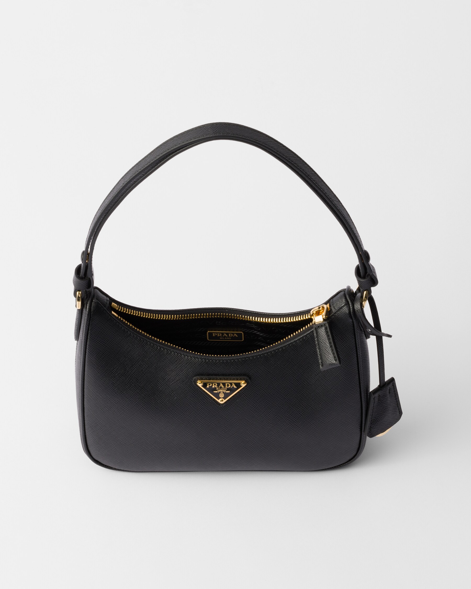 Black Prada Re-edition Saffiano Leather Mini Bag | PRADA