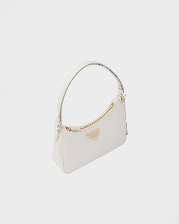 White Prada Re-edition Saffiano Leather Mini Bag | PRADA