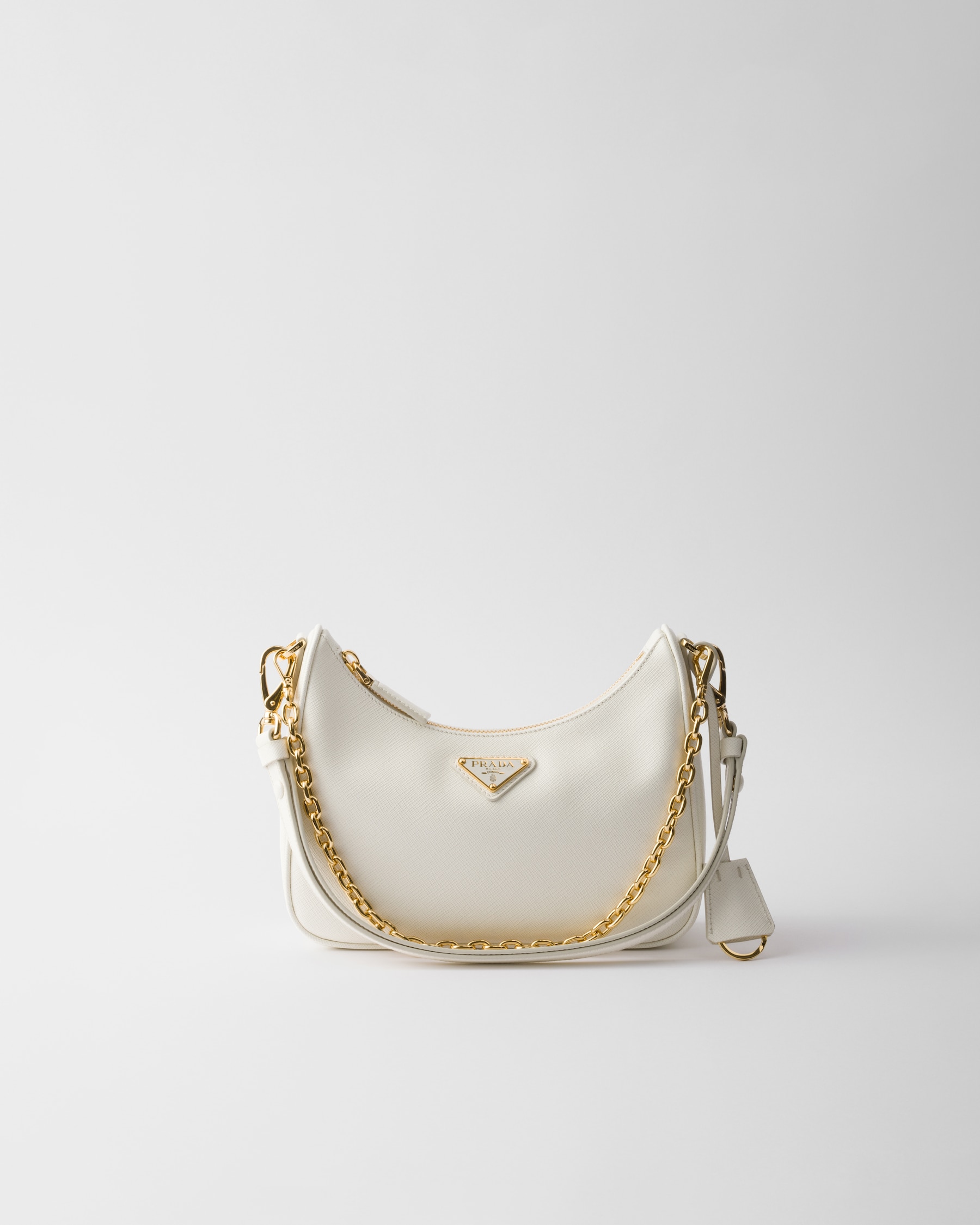 Mini Bolsa Prada Re-edition Em Couro Saffiano Branco | PRADA