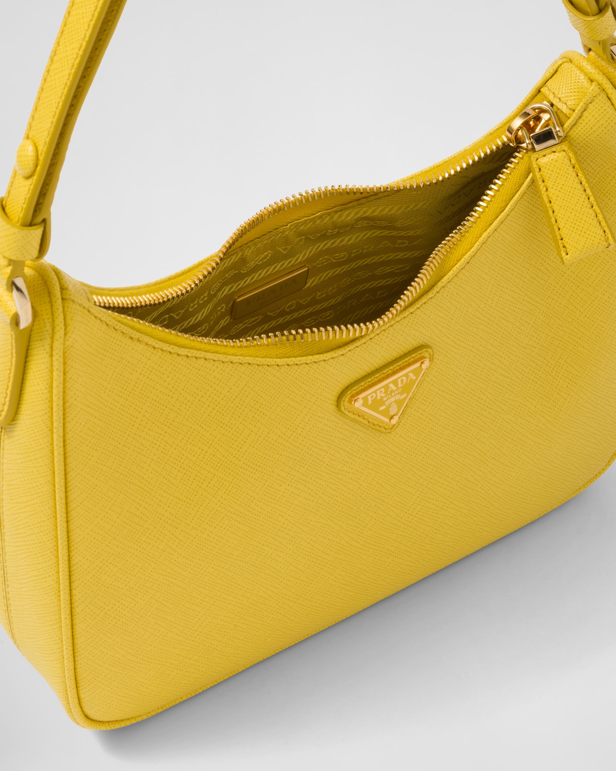 Sunny Yellow Prada Re-edition Saffiano Leather Mini-bag | PRADA