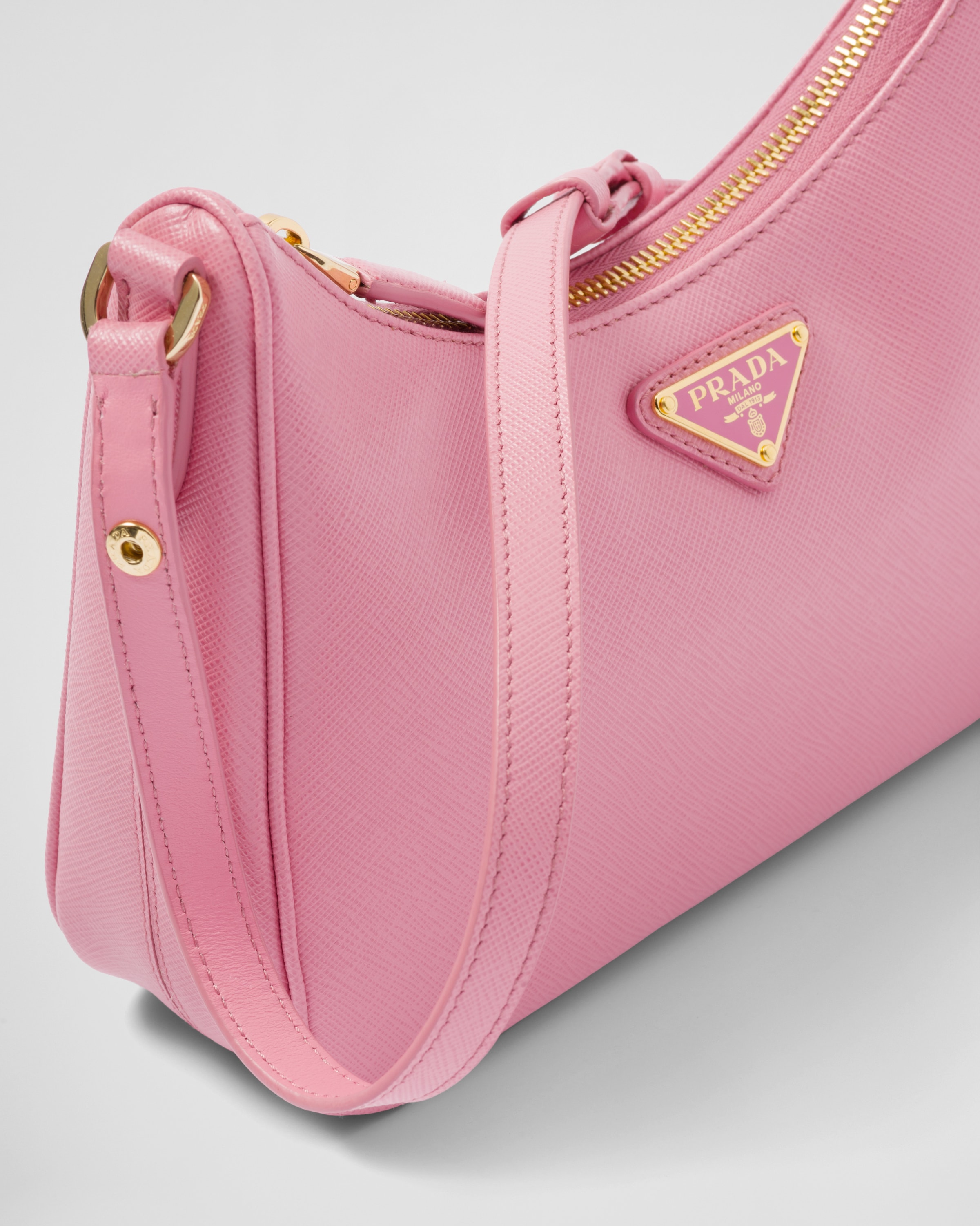 Petal Pink Prada Re-edition Saffiano Leather Mini Bag | PRADA