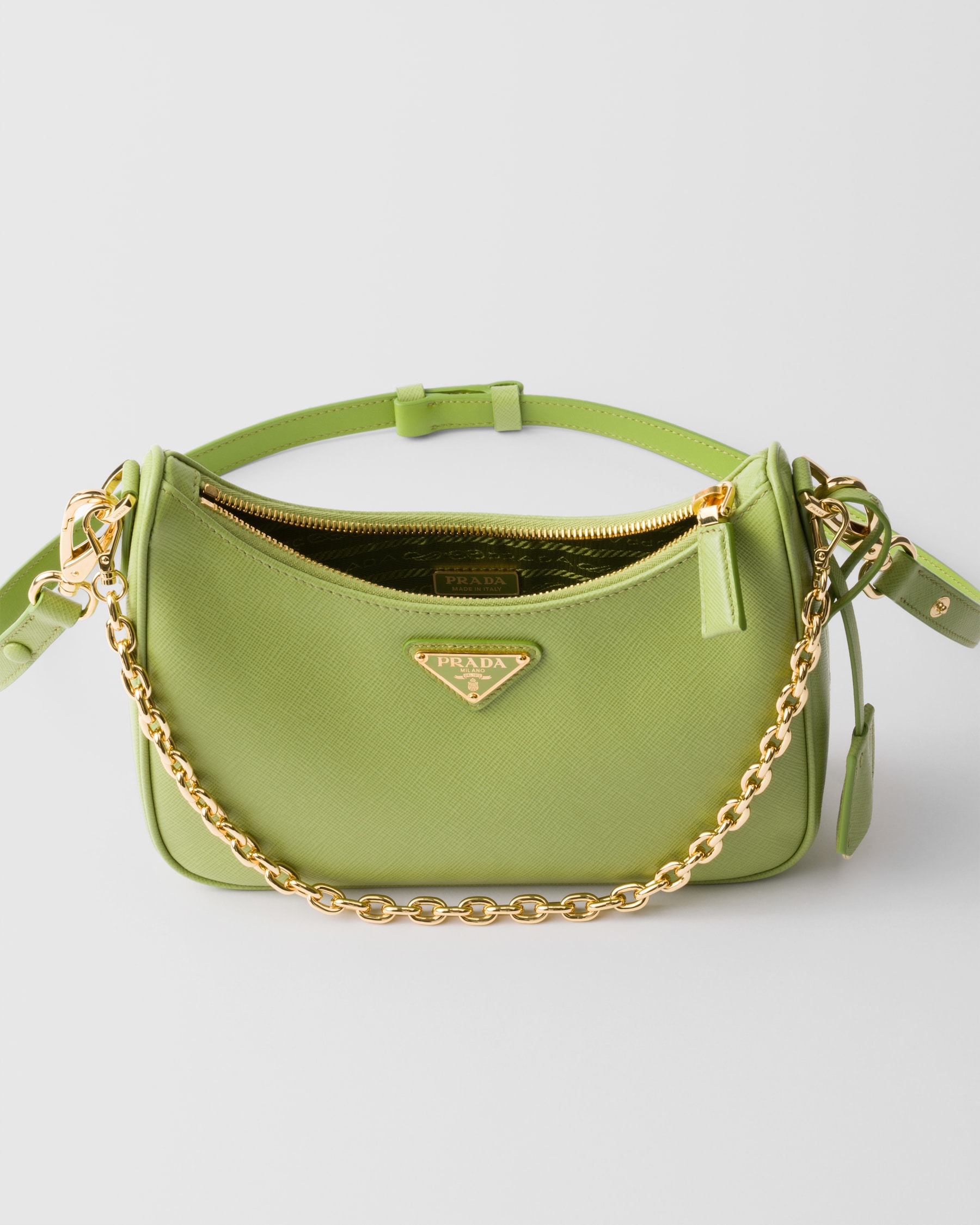 Lawn Green Prada Re-edition Saffiano Leather Mini-bag | PRADA