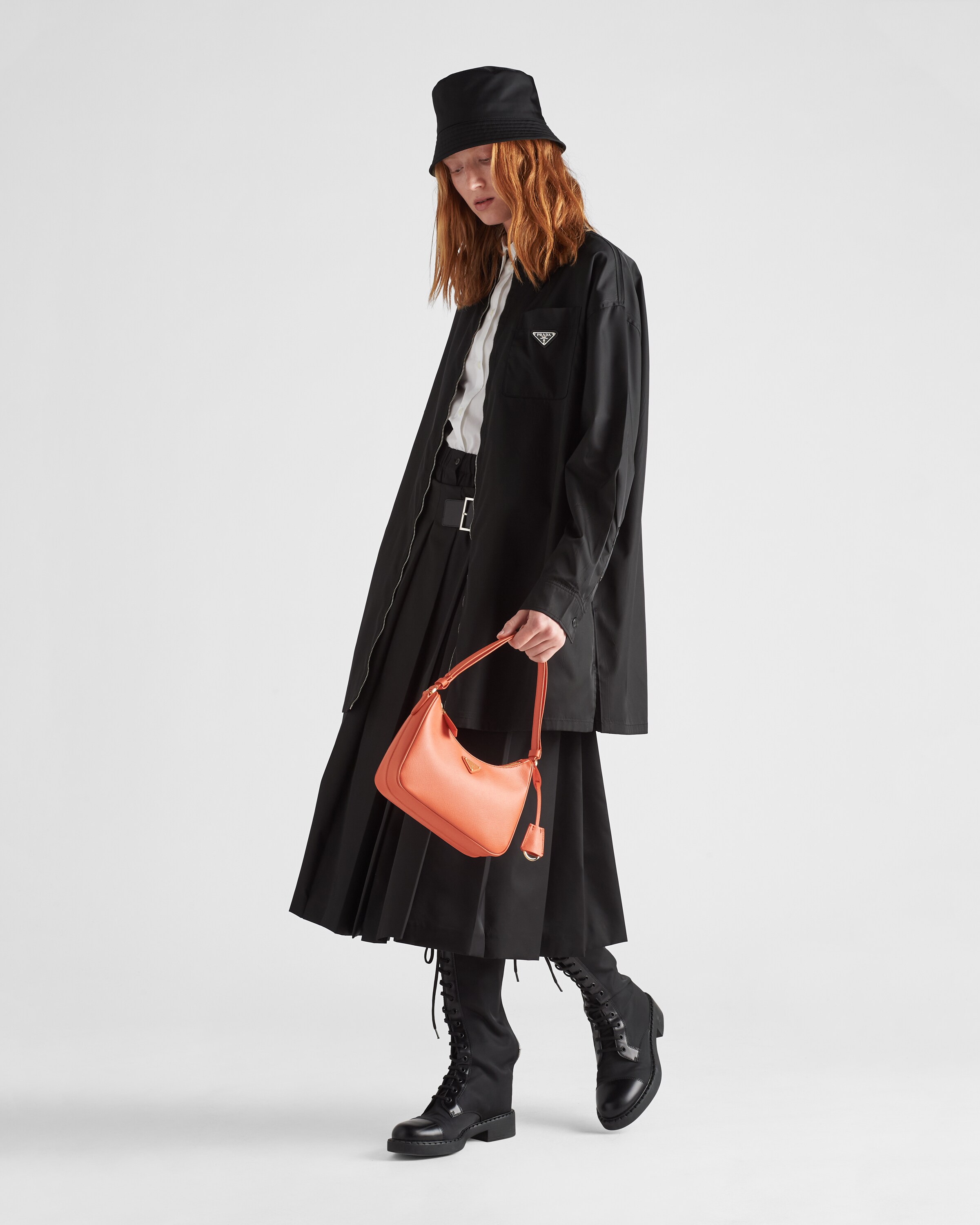 Orange Prada Re-edition Saffiano Leather Mini-bag | PRADA