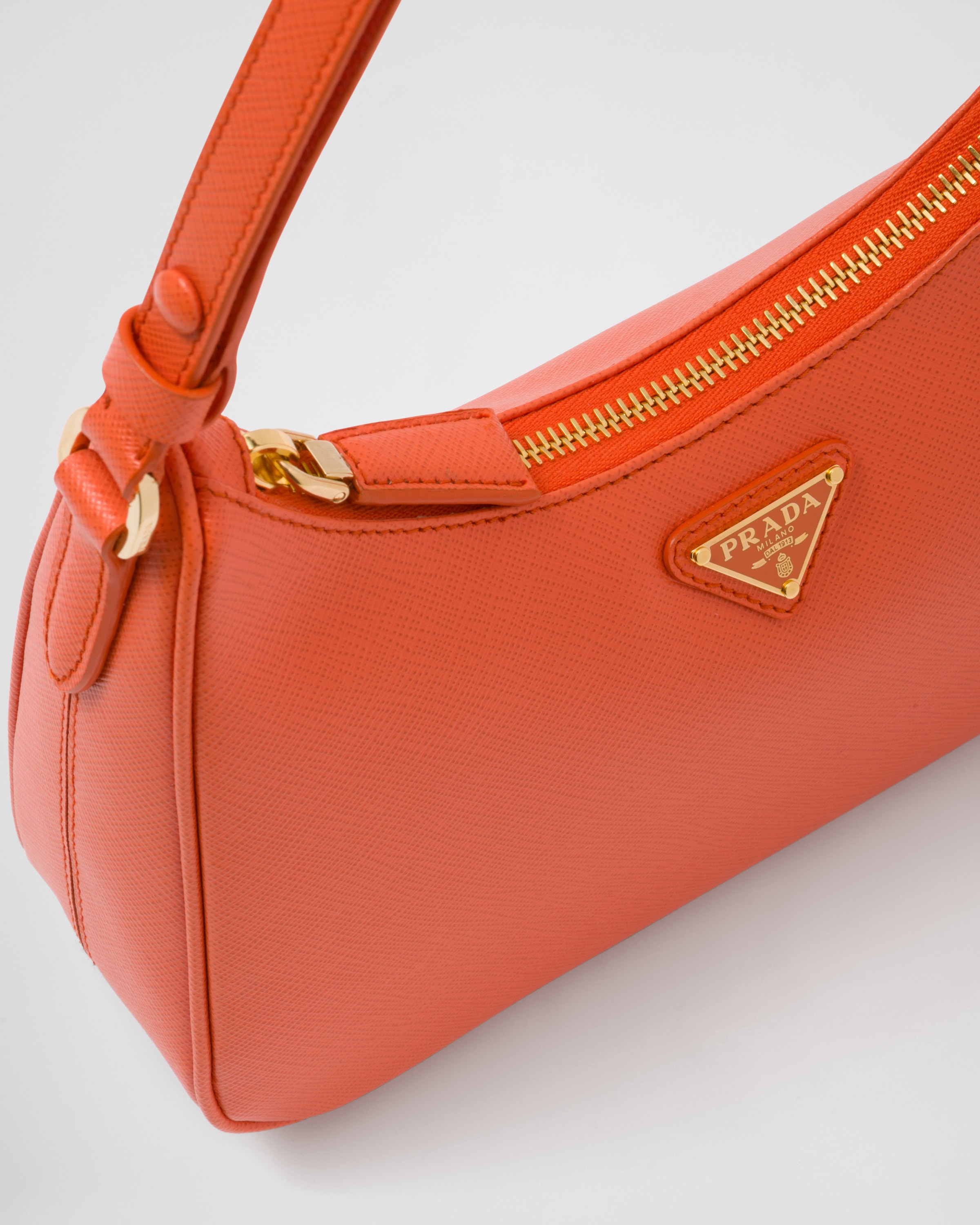 Orange Prada Re-edition Saffiano Leather Mini-bag | PRADA