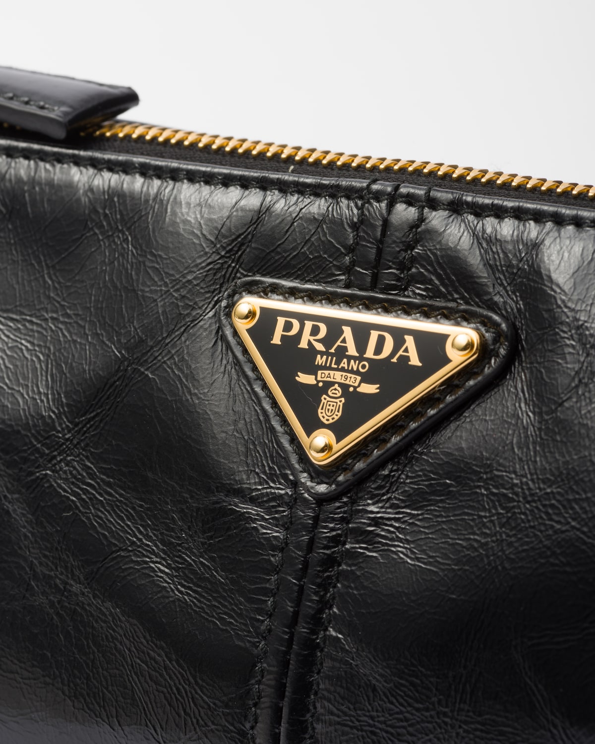 Black Prada Re-edition 2002 Medium Leather Shoulder Bag | PRADA