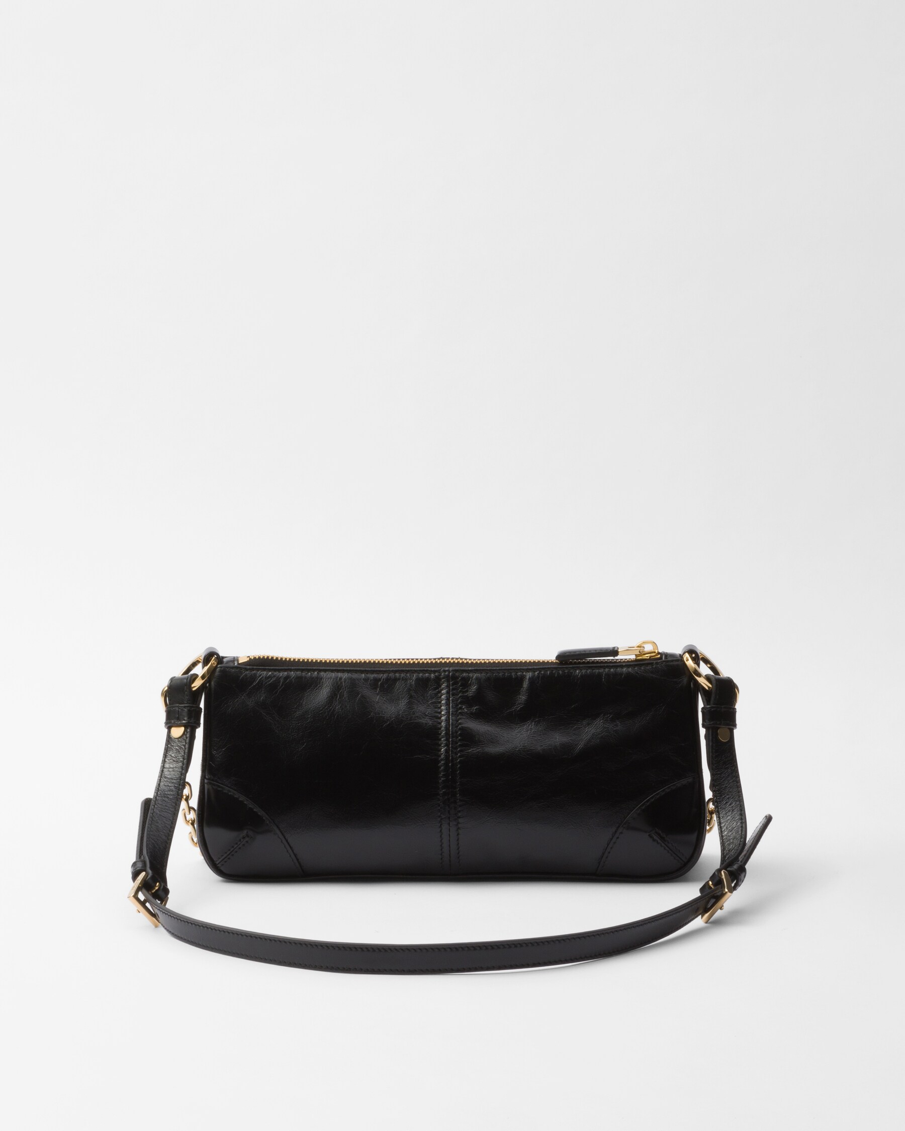 Black Prada Re-edition 2002 Medium Leather Shoulder Bag | PRADA