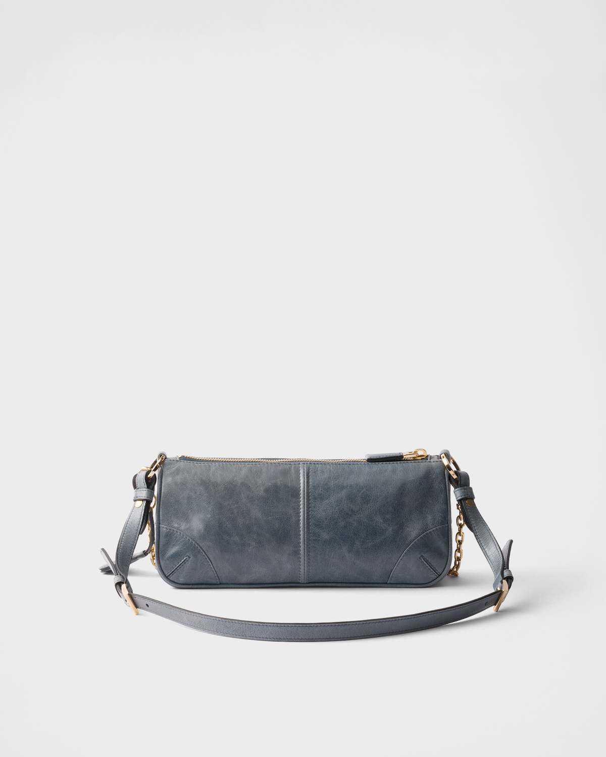 Air Force Blue Prada Re-edition 2002 Medium Leather Shoulder Bag | PRADA