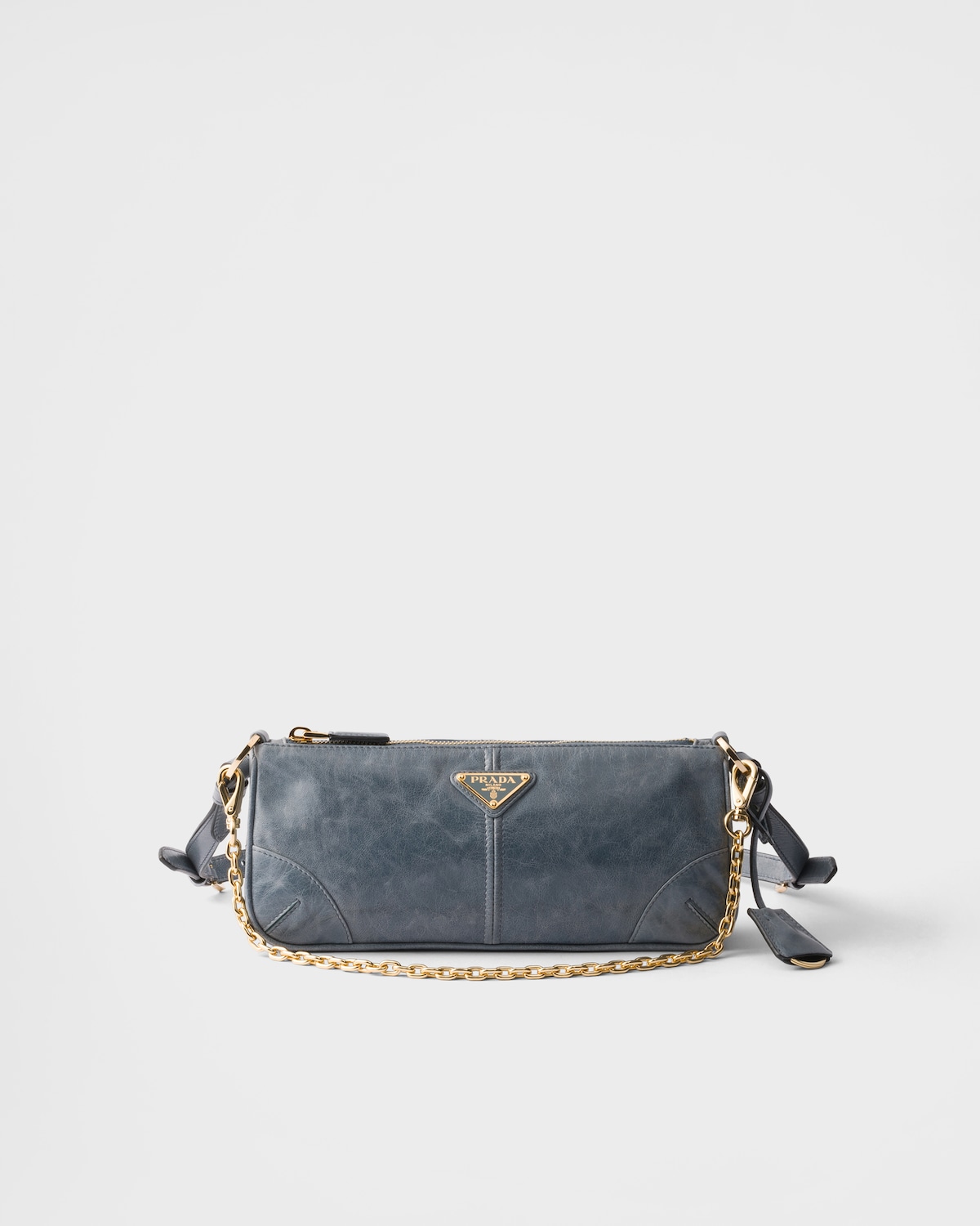 Air Force Blue Prada Re-edition 2002 Medium Leather Shoulder Bag | PRADA