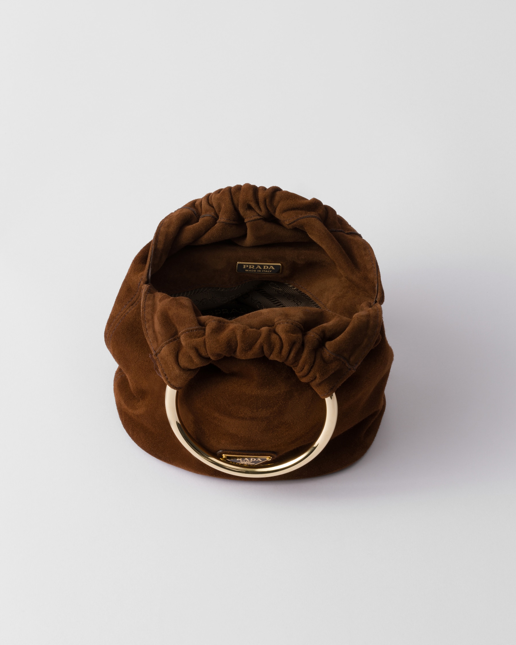 Cocoa Brown Suede Mini-bag | PRADA