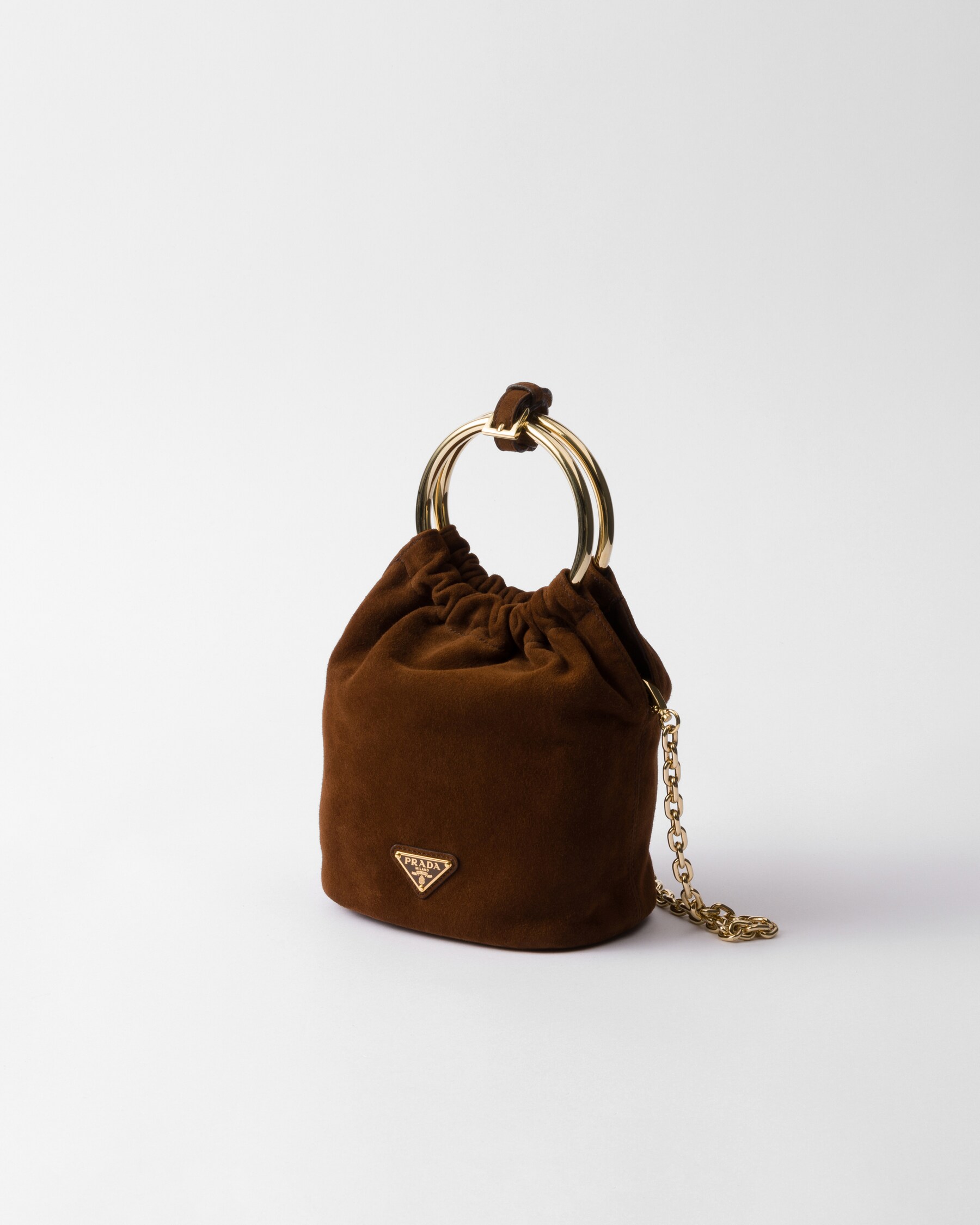 Cocoa Brown Suede Mini-bag | PRADA