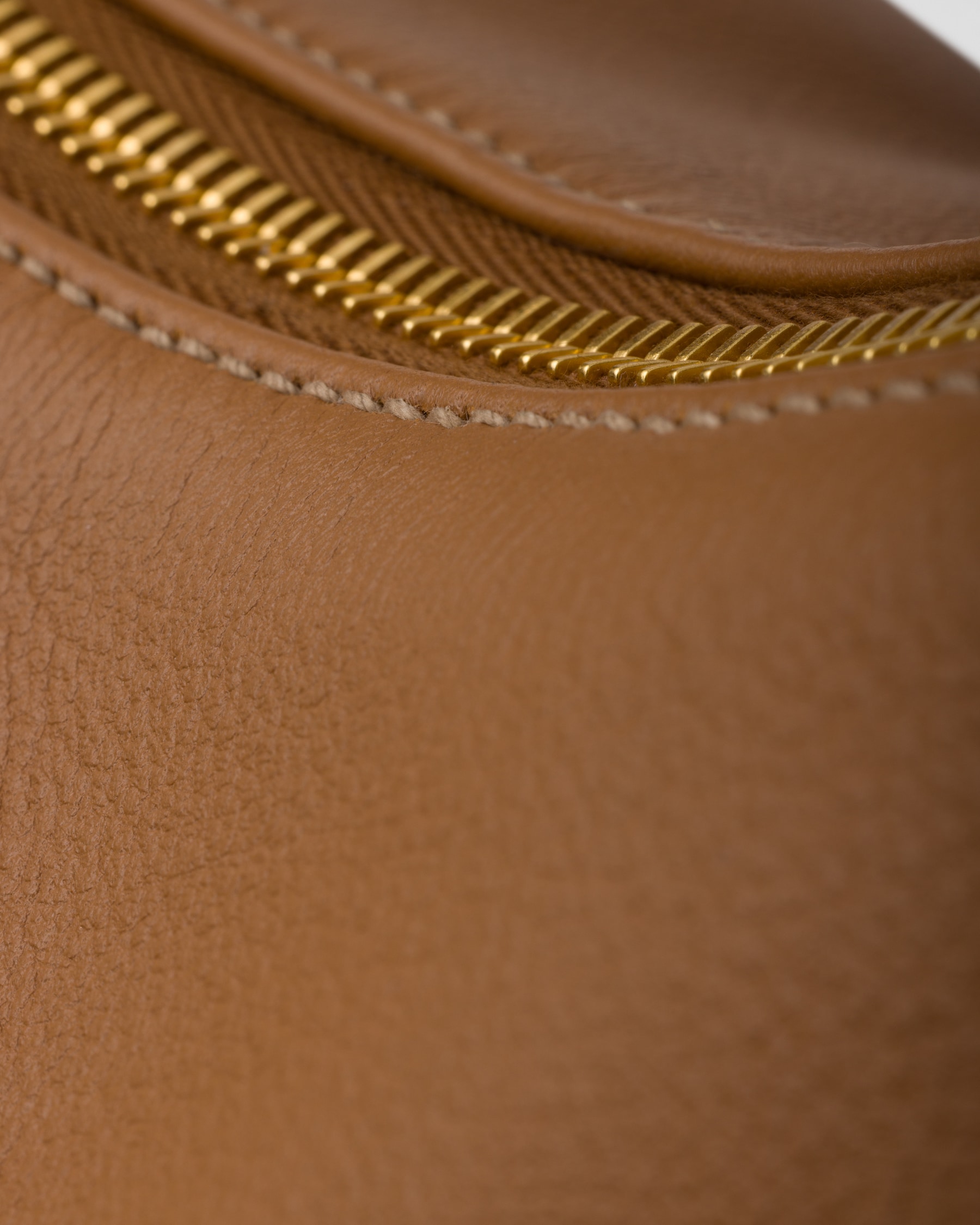Caramel Prada Aimée Large Leather Shoulder Bag | PRADA - United States