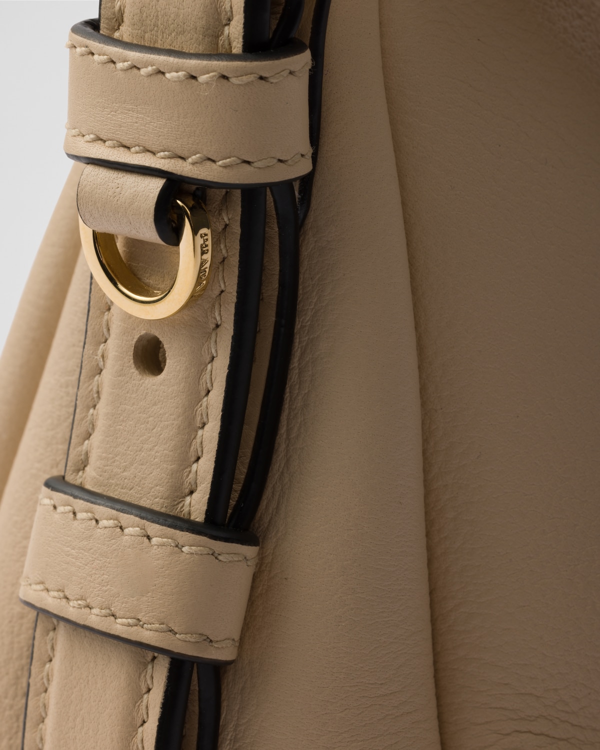Travertine Prada Aimée Medium Leather Shoulder Bag | PRADA - United States