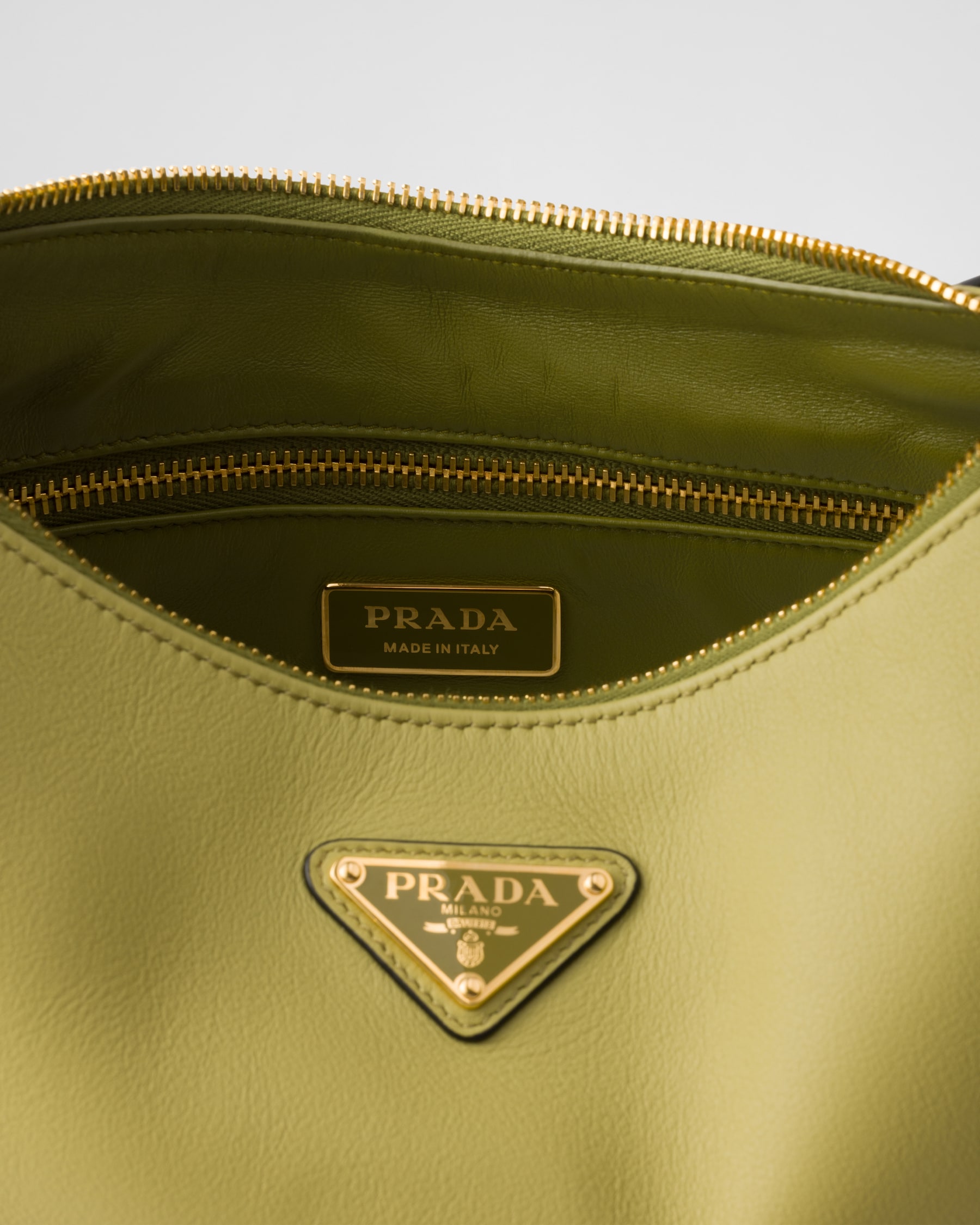 Pistachio Prada Aimée Medium Leather Shoulder Bag | PRADA