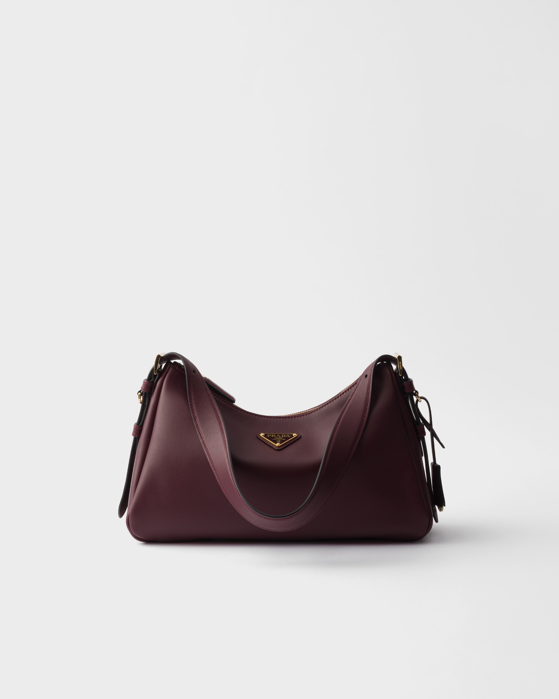 Burgundy Prada Aimée Medium Leather Shoulder Bag | PRADA