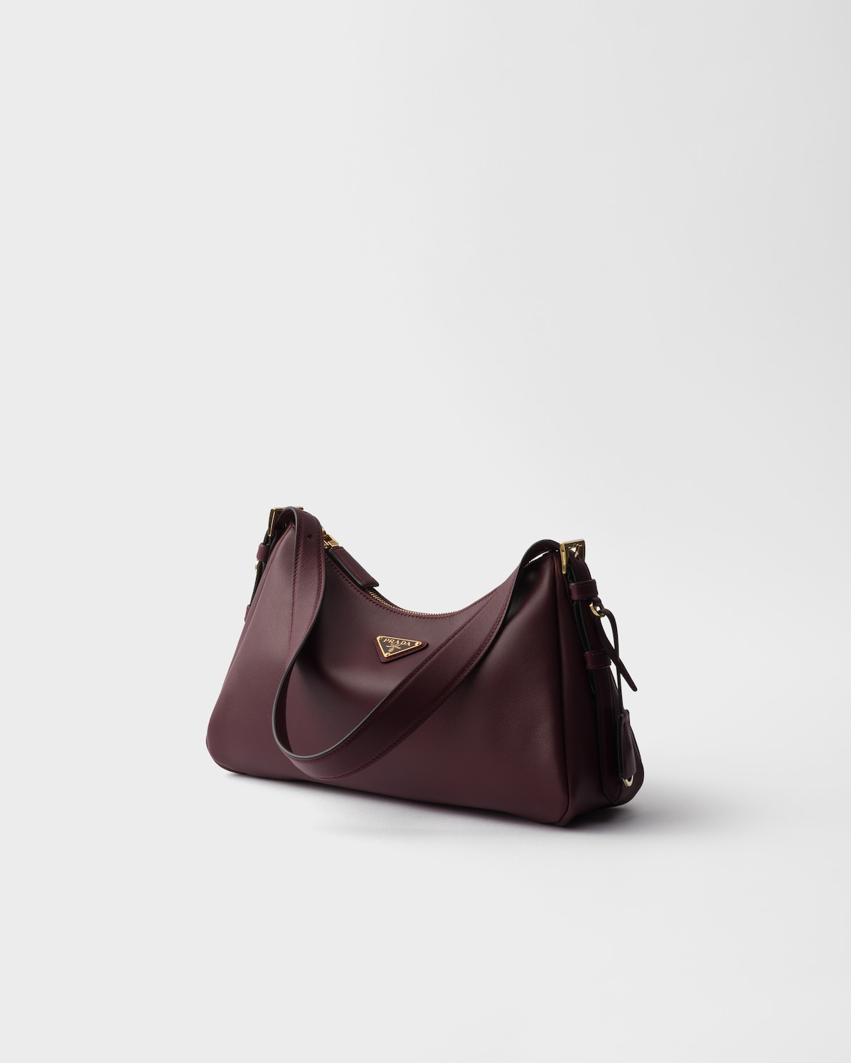 Burgundy Prada Aimée Medium Leather Shoulder Bag | PRADA - United States