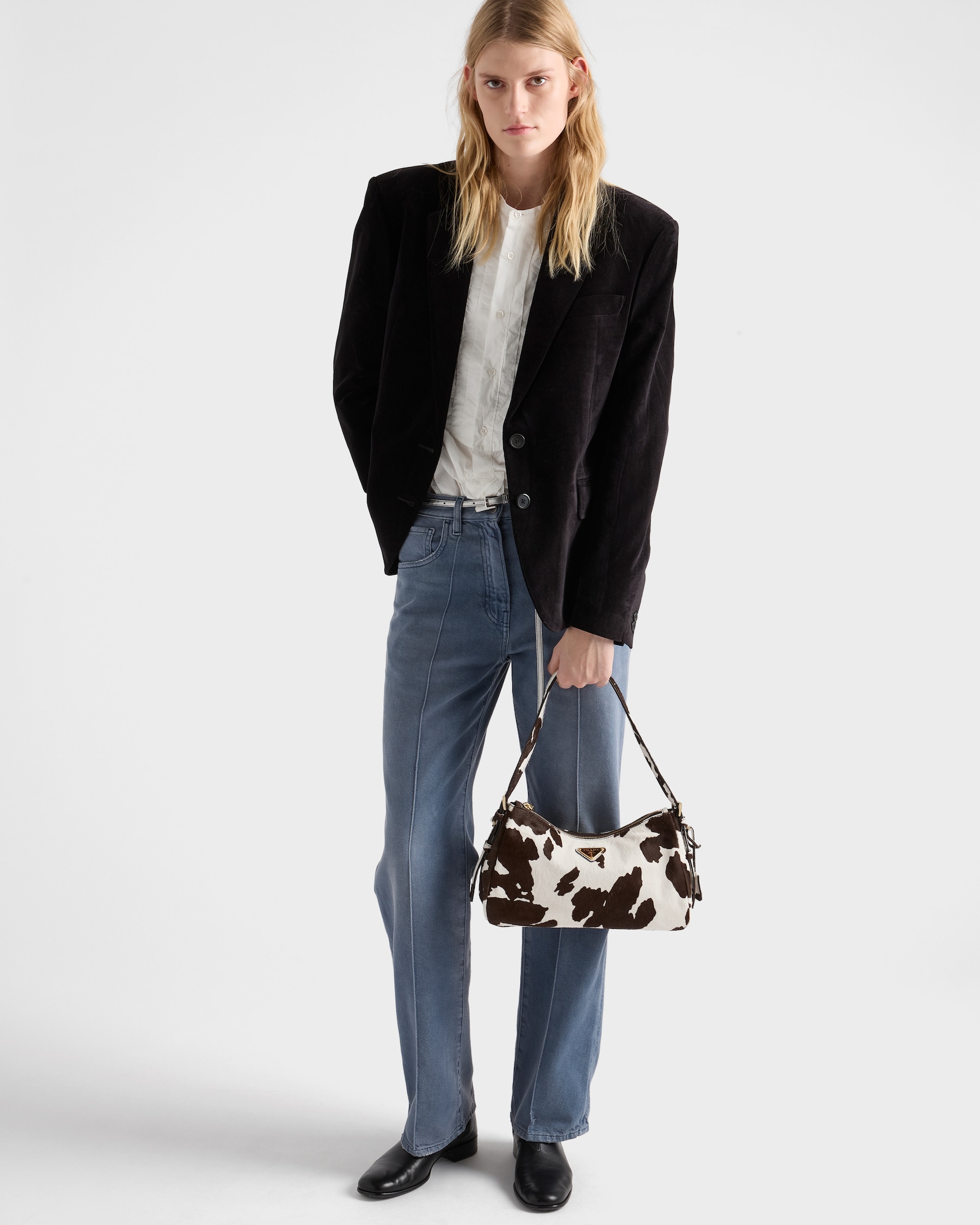 White/dark Brown Prada Aimèe Medium Printed Leather Shoulder Bag ...