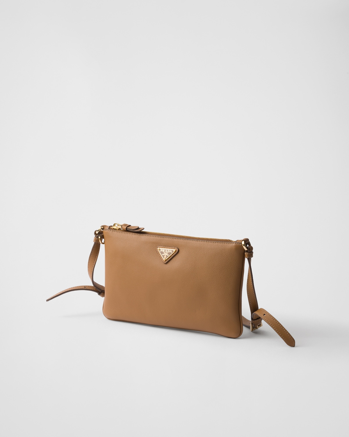 Caramel Leather Pouch | PRADA - United States