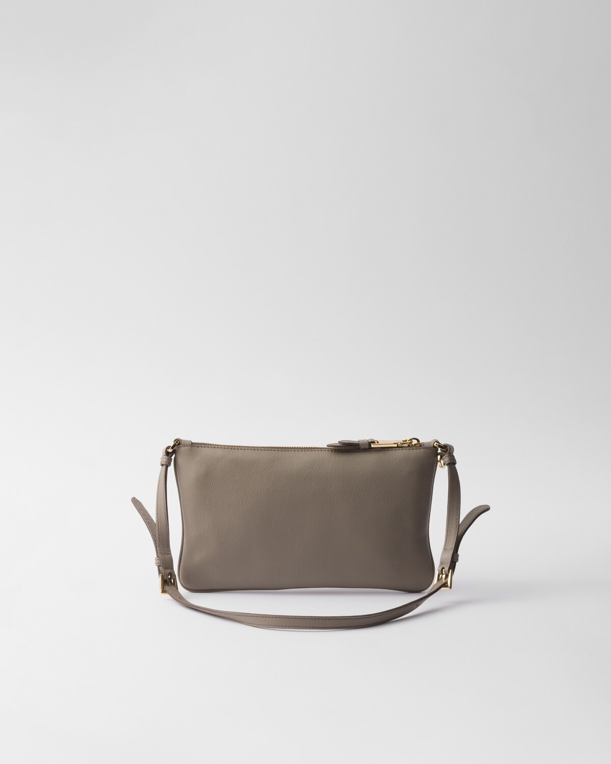 Clay Grey Leather Pouch | PRADA - United States