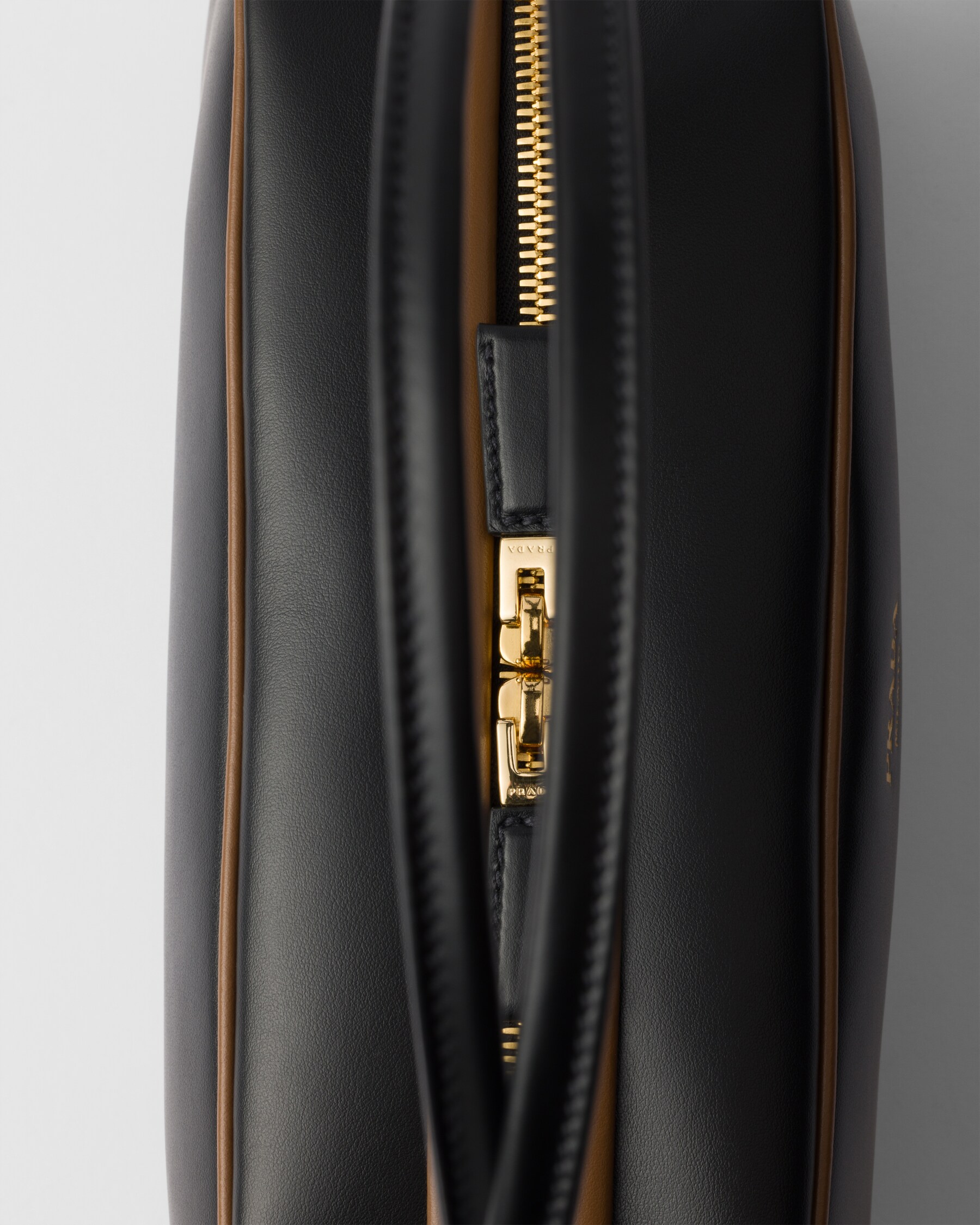 Black/hazelnut Prada Swing Smooth Leather Shoulder Bag | PRADA