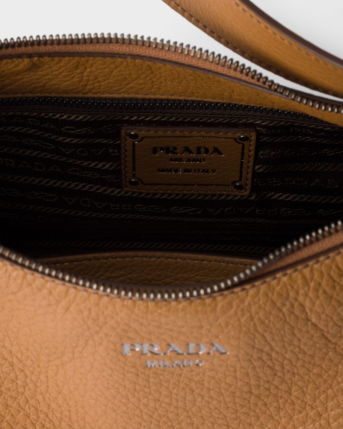 Caramel Prada Aimèe Large Leather Shoulder Bag | PRADA - United States