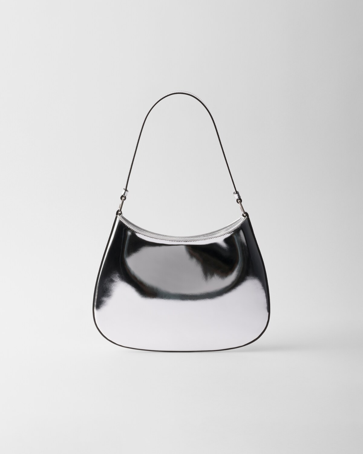 Silver Prada Cleo Printed Brushed Leather Shoulder Bag | PRADA