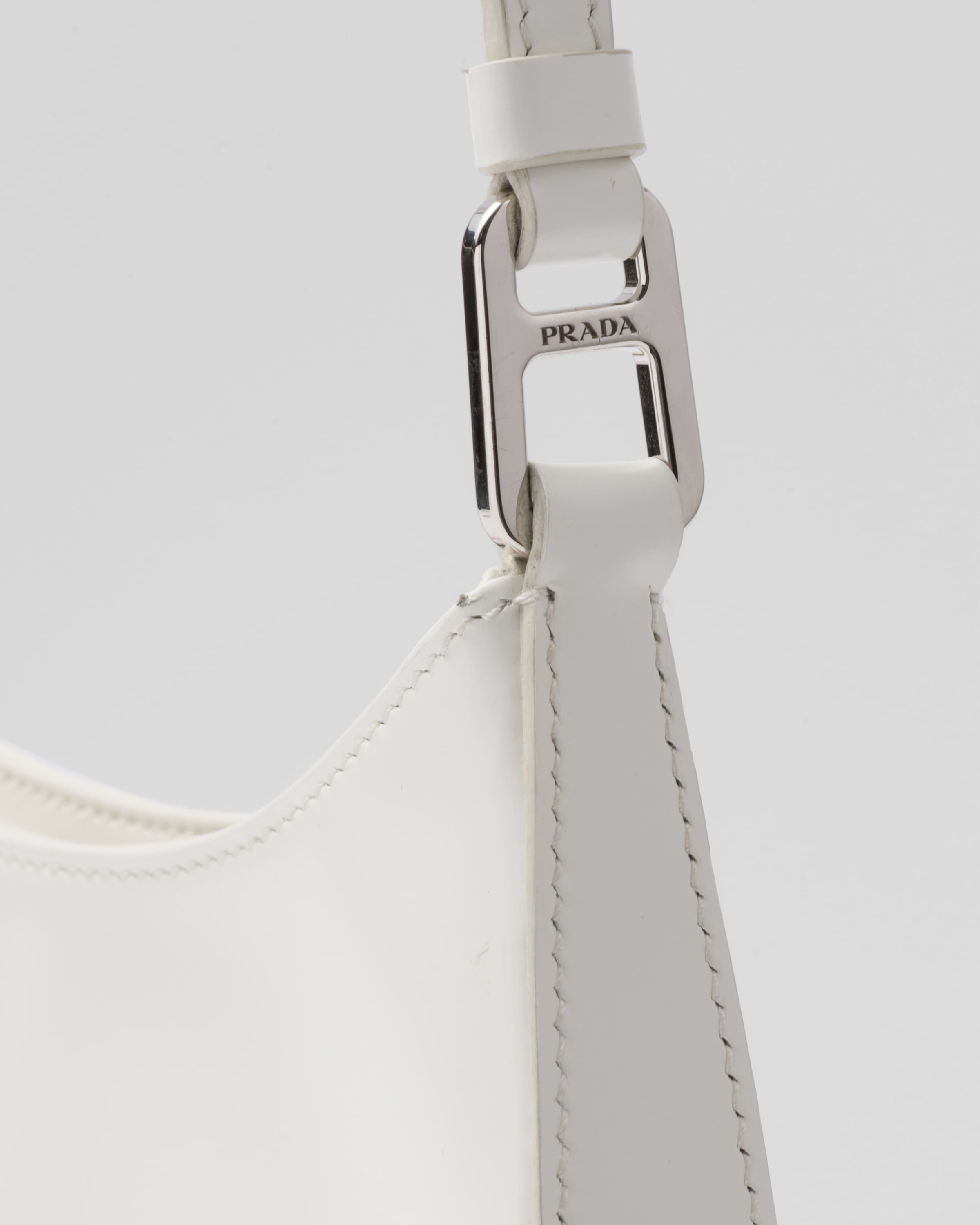 White Prada Cleo brushed leather shoulder bag | Prada