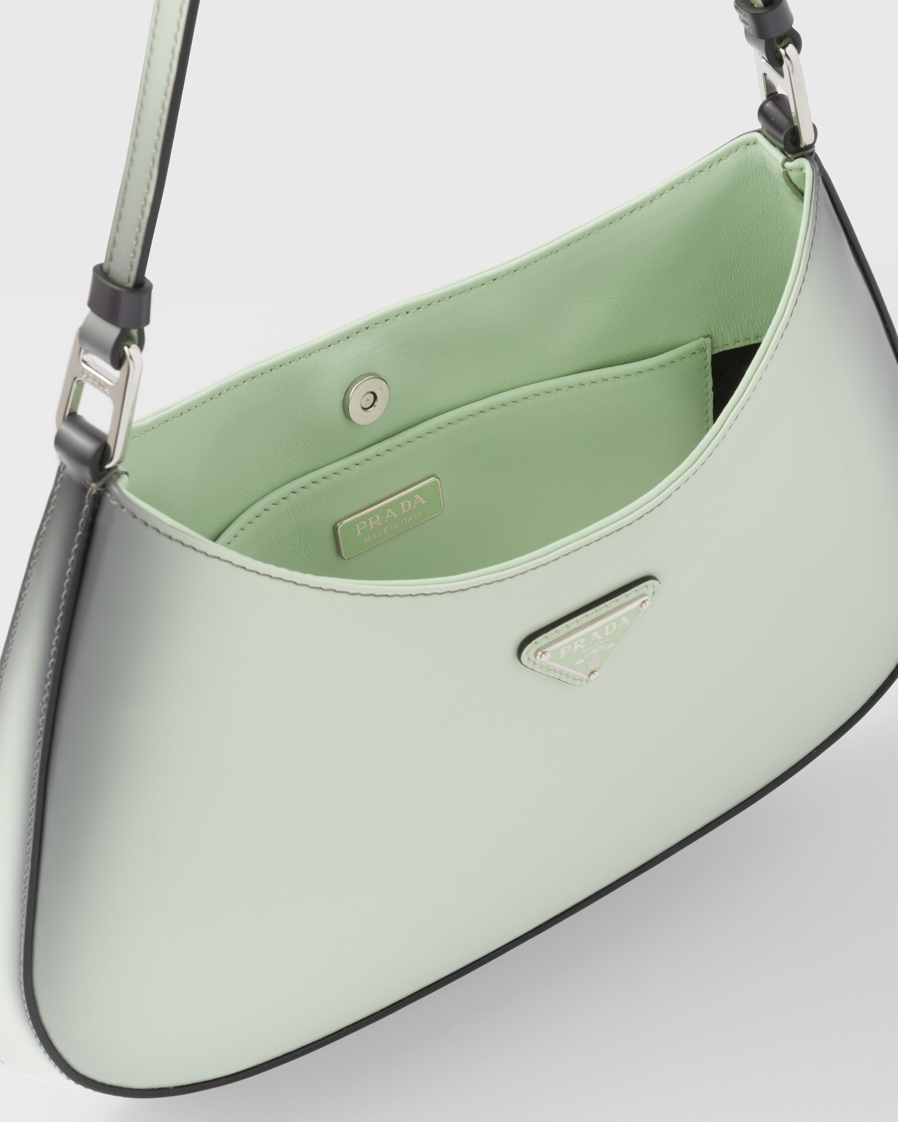 Gradient Aqua Prada Cleo Brushed Leather Shoulder Bag | PRADA