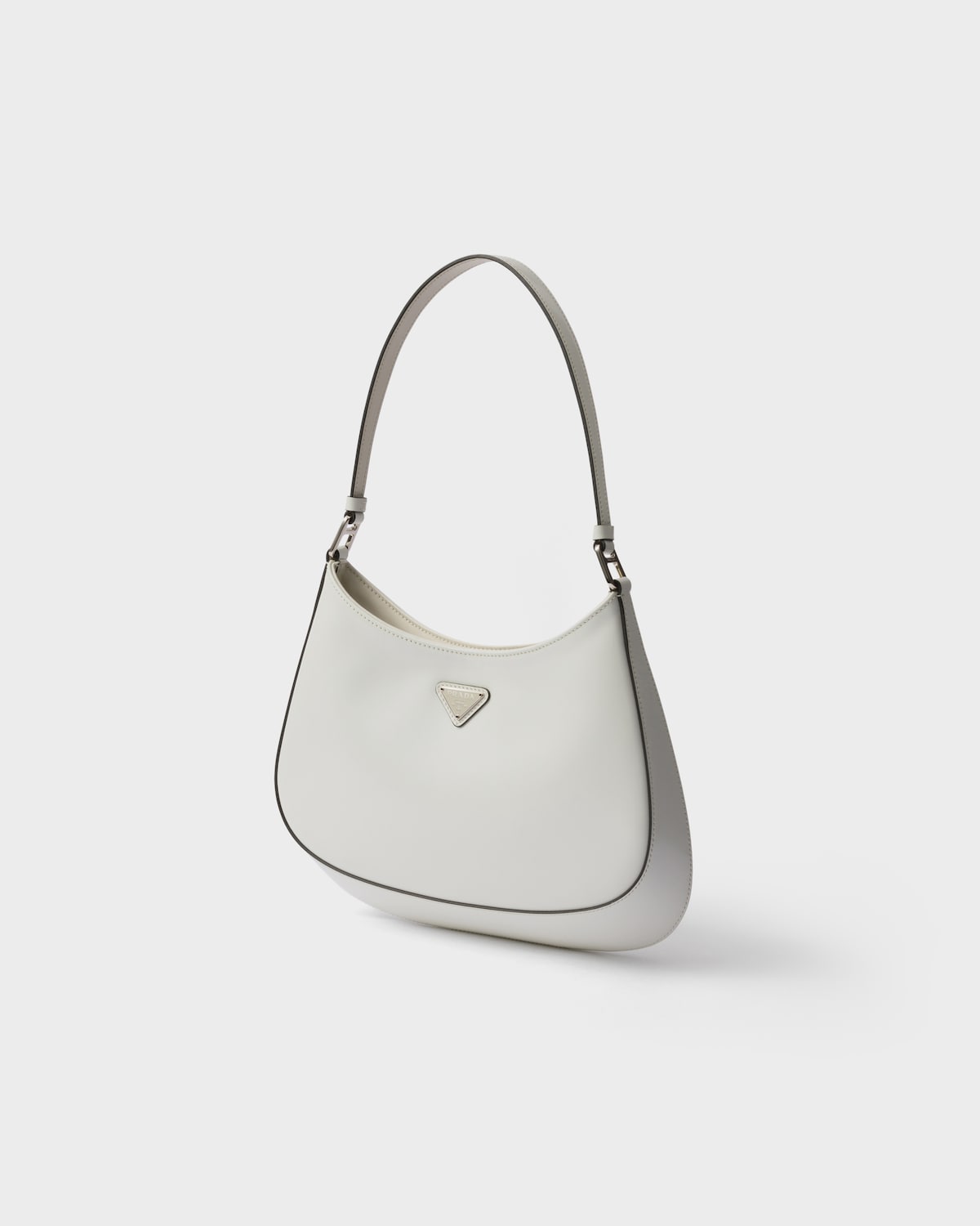 White Prada Cleo Brushed Leather Shoulder Bag | PRADA - United States