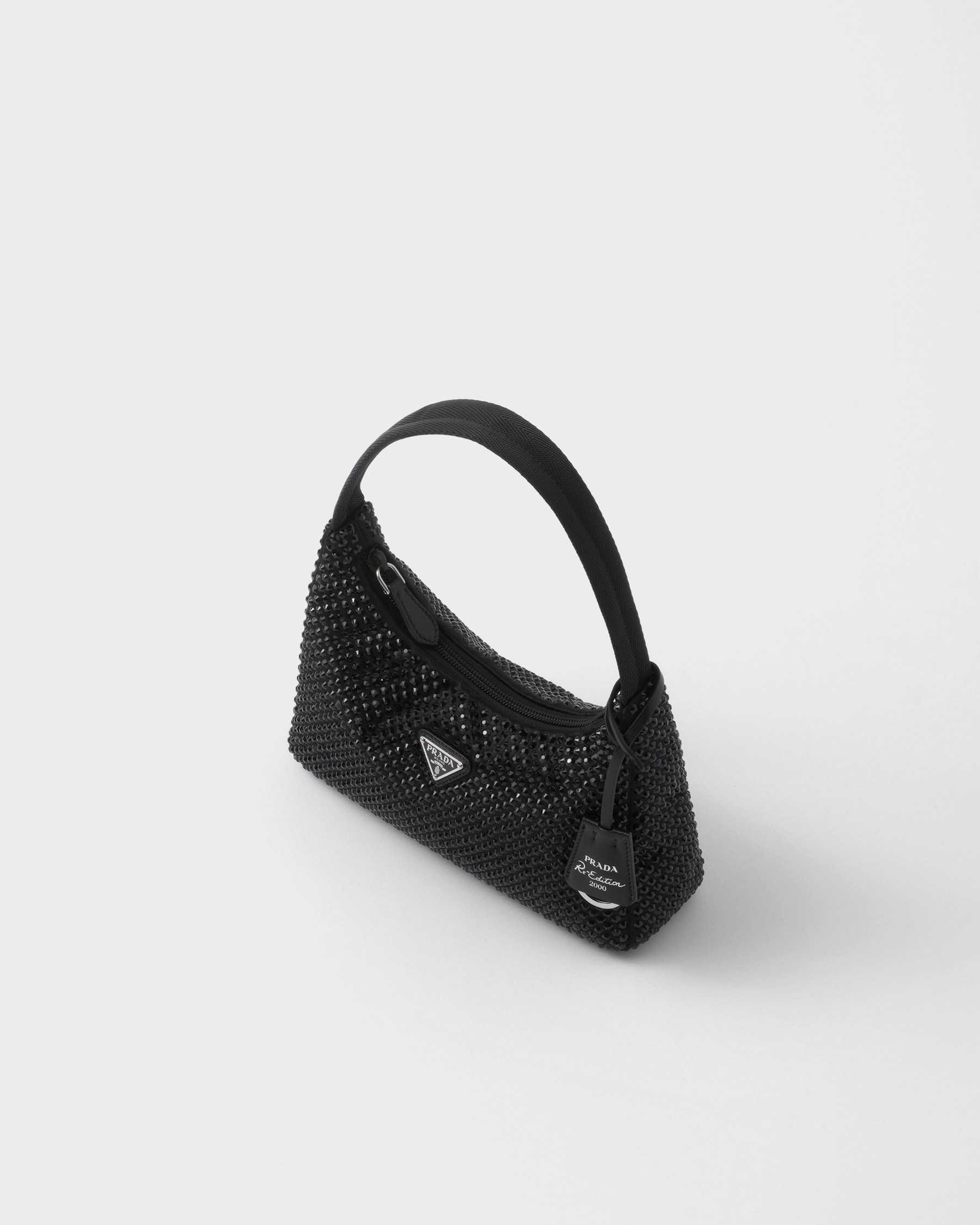 Black Satin Mini-bag With Crystals | PRADA