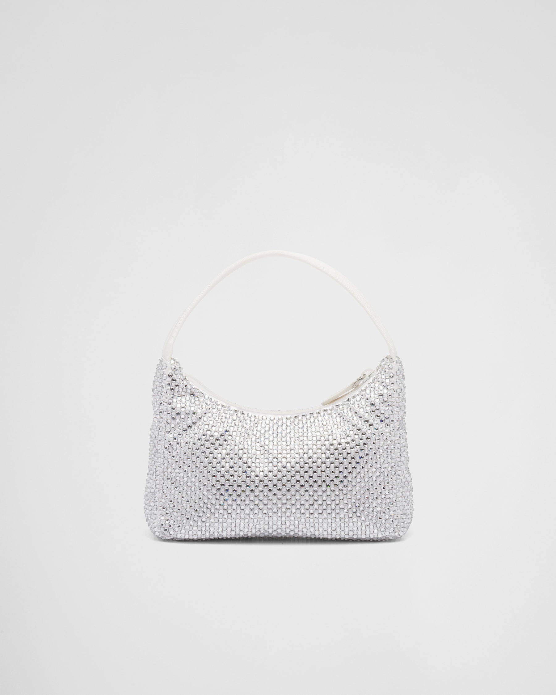 White Satin Mini-bag With Crystals | PRADA