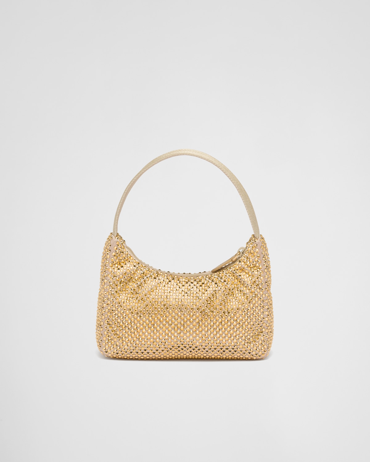 Platinum Prada Re-edition Mini Satin Bag With Crystals | PRADA