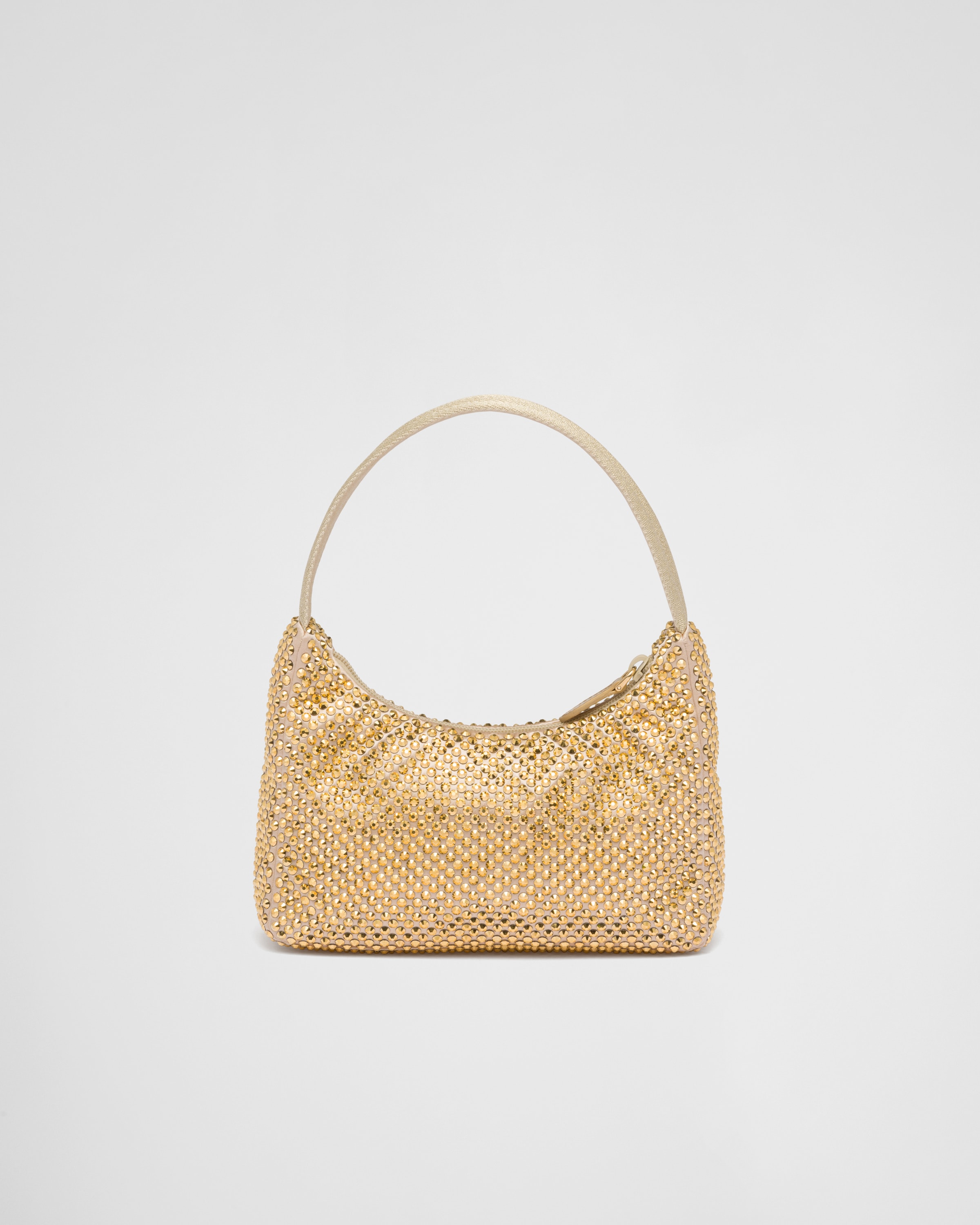 Platinum Satin Mini-bag With Crystals | PRADA
