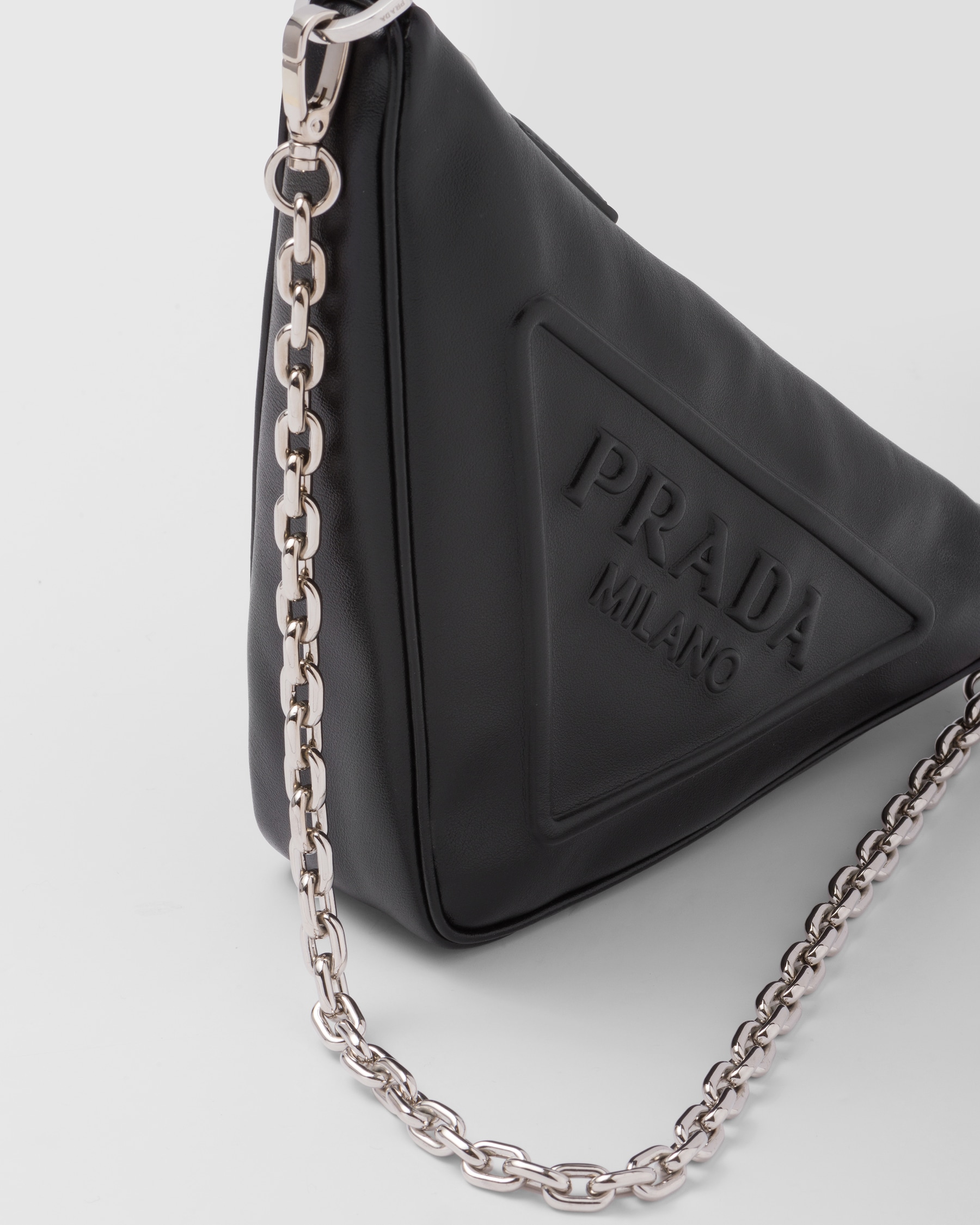 Mini Sac Prada Triangle En Cuir Noir | PRADA