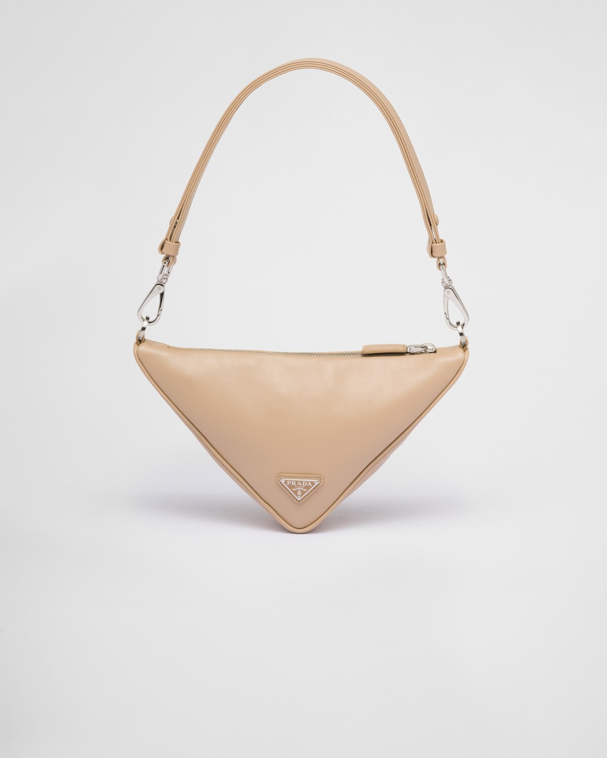 Sand Beige Prada Triangle Leather Mini-bag | PRADA