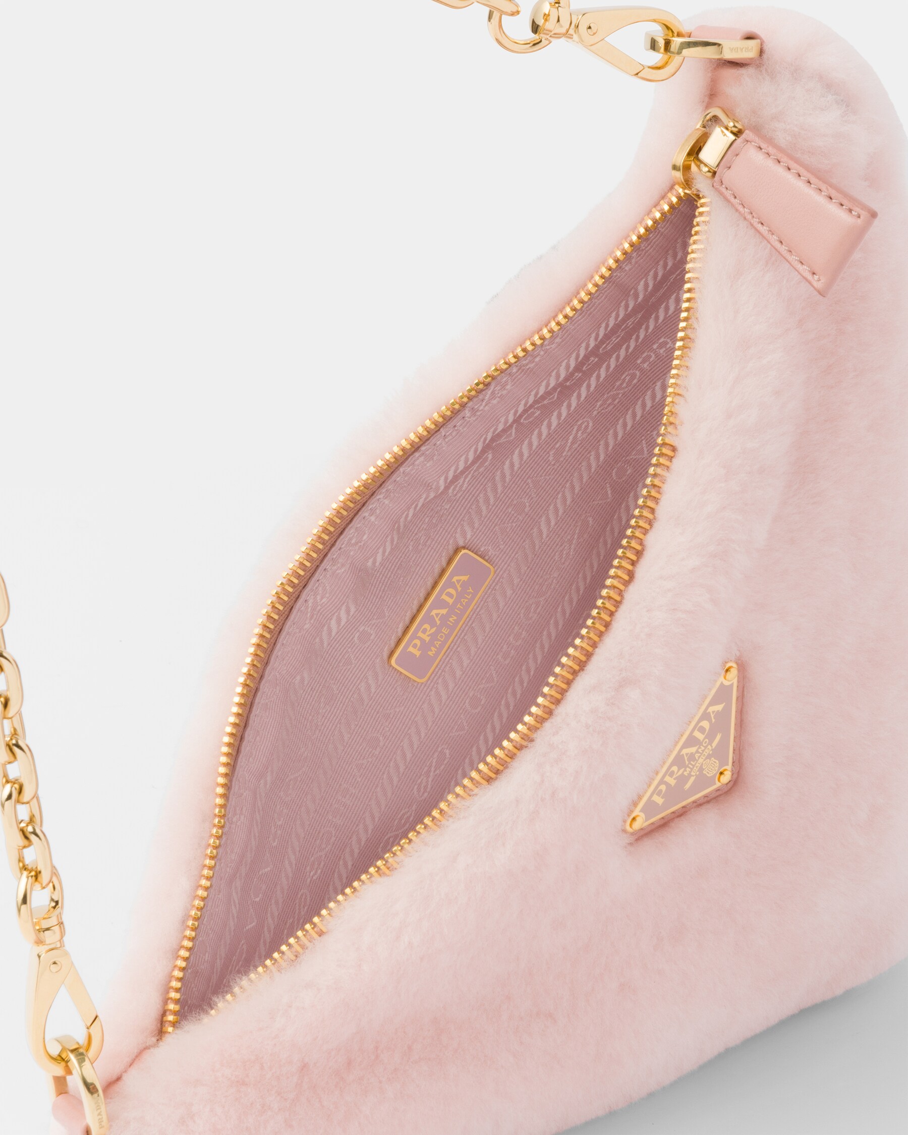 Orchid Pink Shearling Mini-bag | PRADA